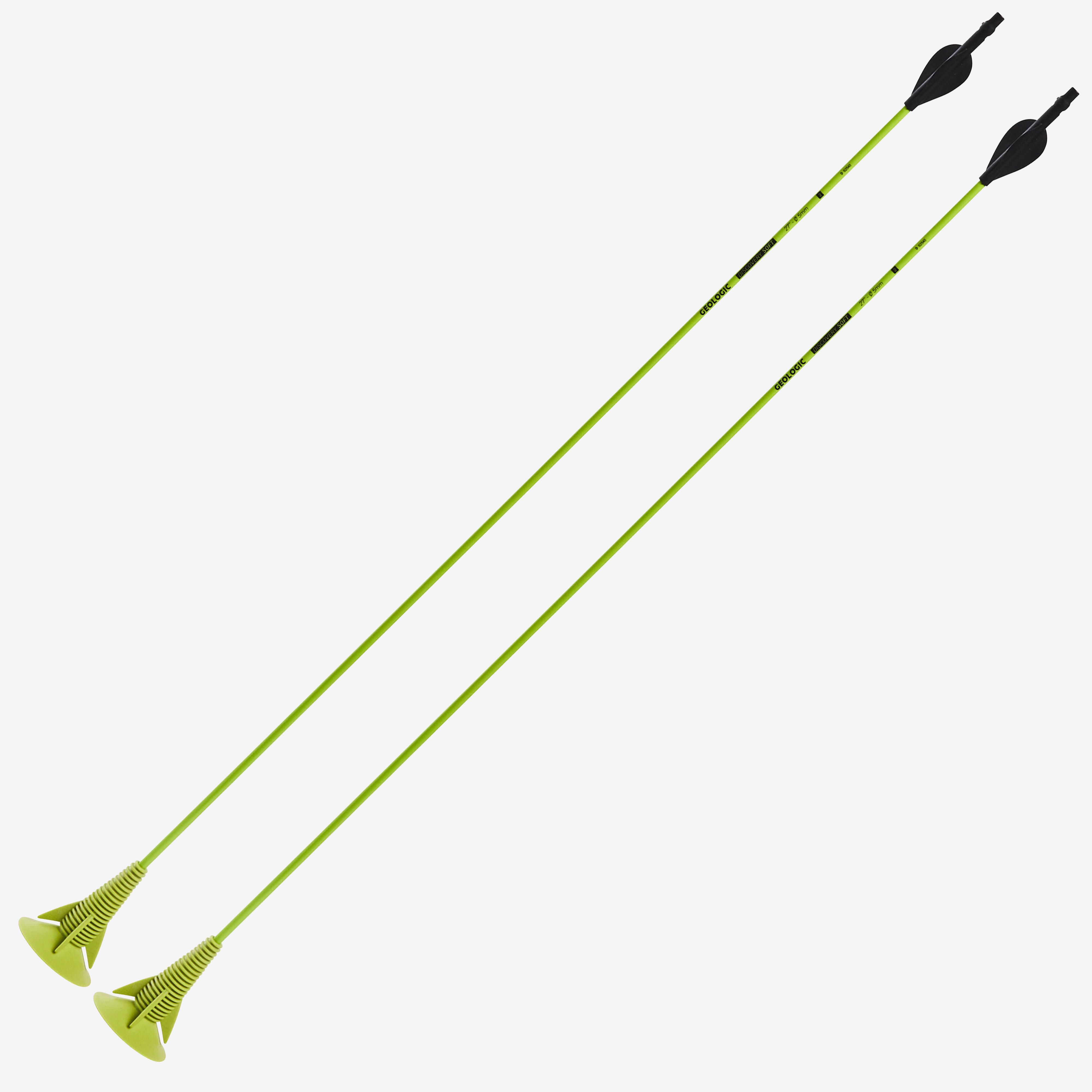 x2 Archery Arrows - Discosoft Green - Lime green‎ - Geologic - Decathlon