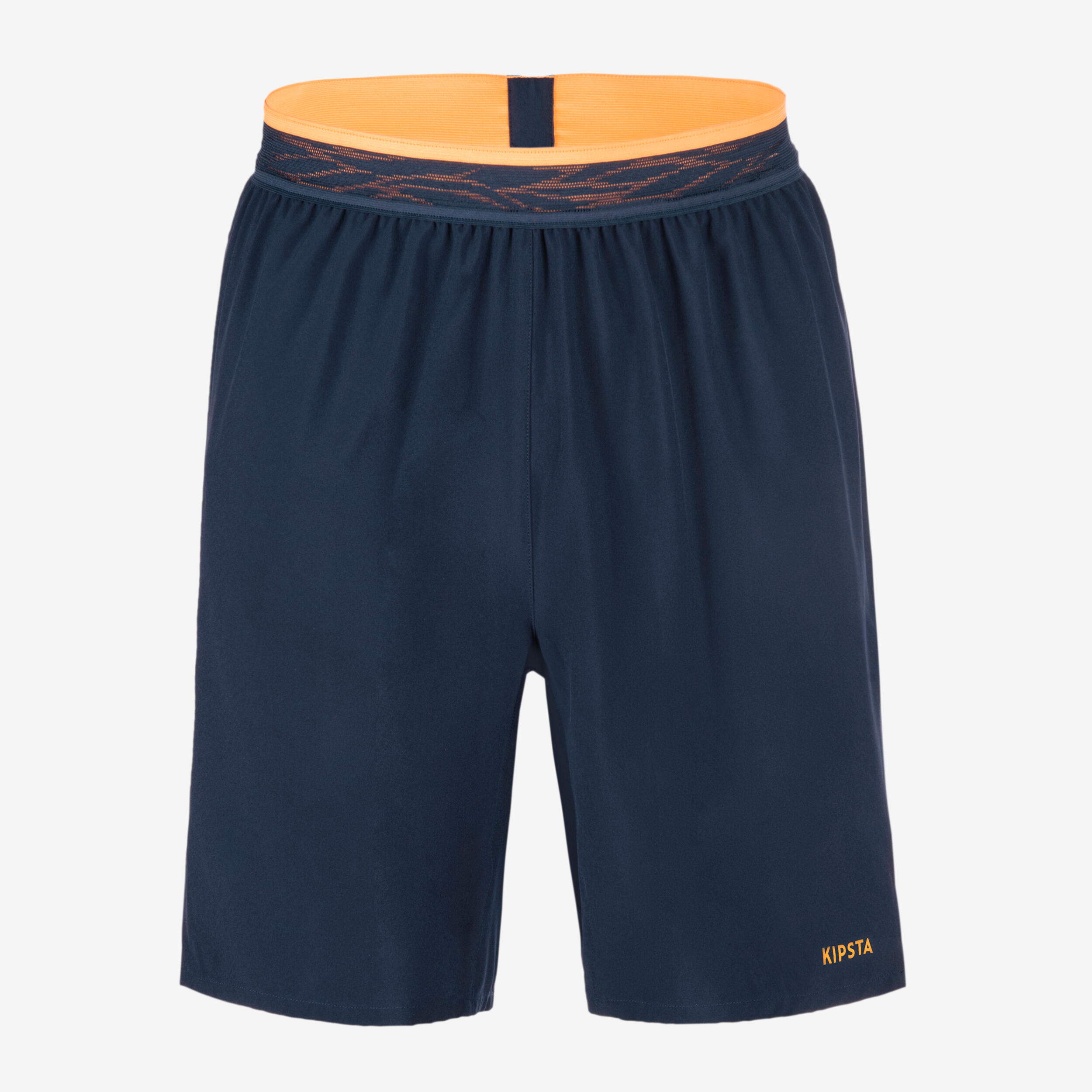 Soccer Shorts - CLR Navy/Orange - Steel blue, Fluo pale orange - Kipsta ...