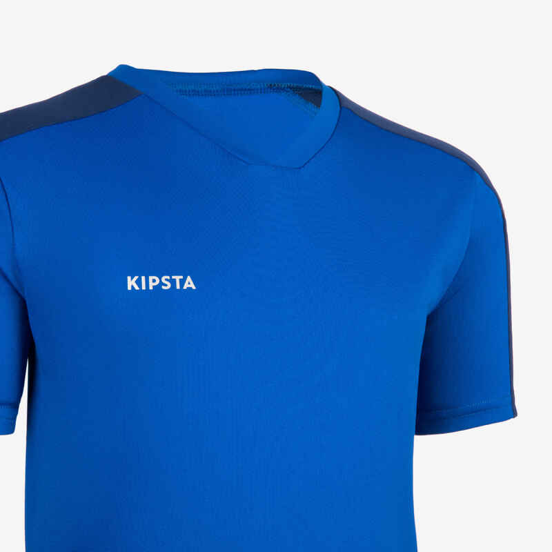Camiseta de fútbol unisex Kipsta Essentiel manga corta azul - Decathlon