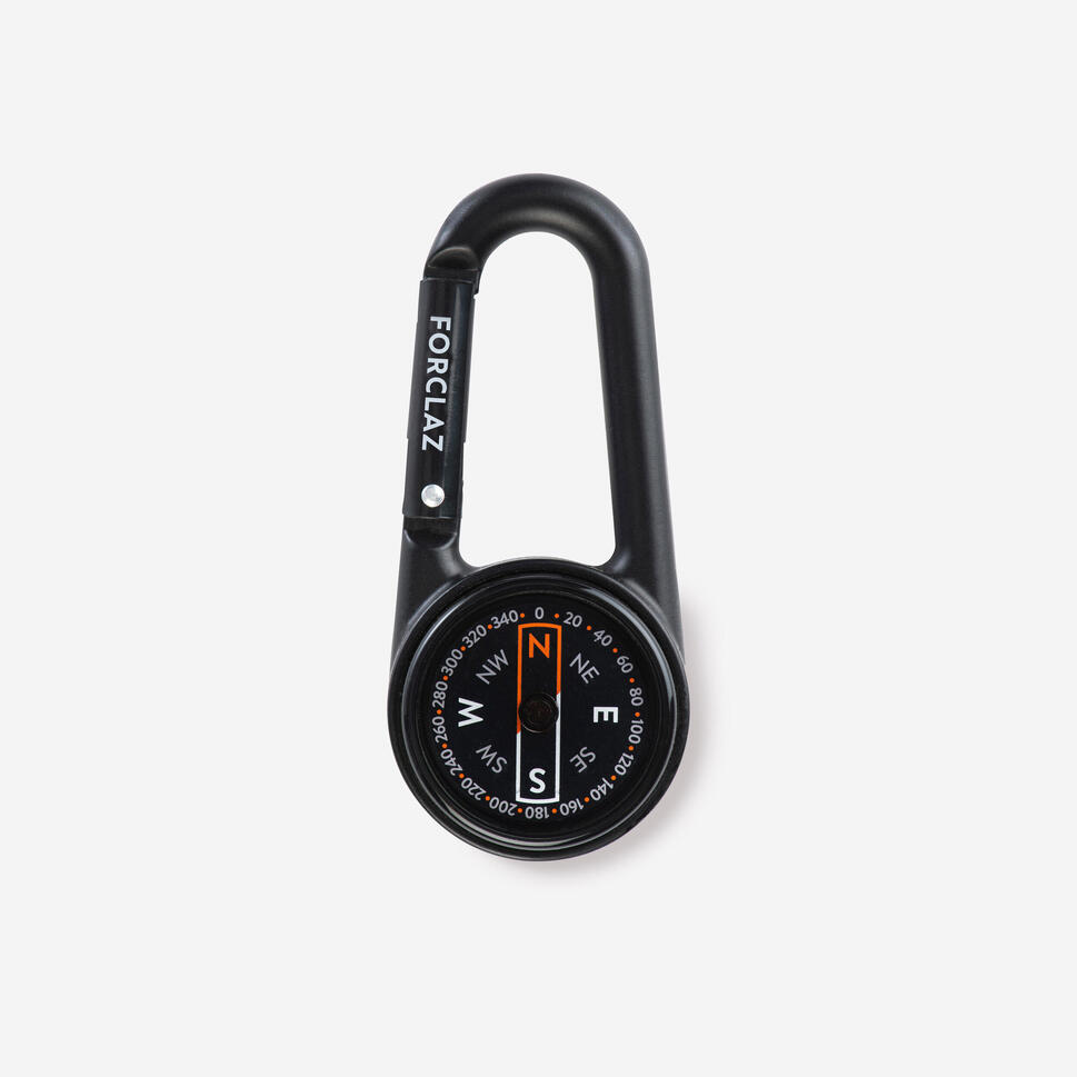 Compact snap-hook orienteering compass 50 - BLACK DECATHLON | Decathlon