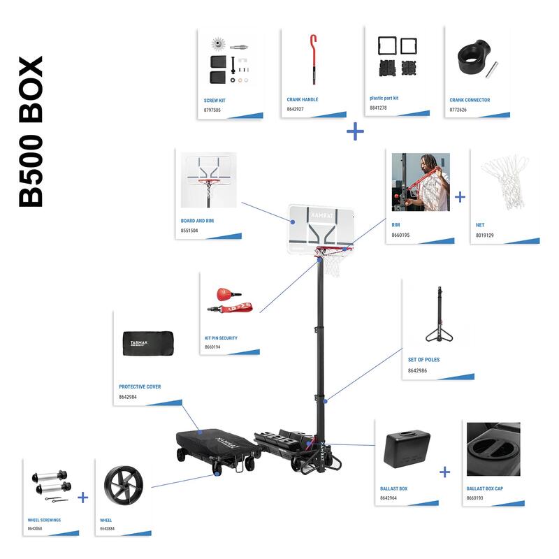 Basketbol Pota Direği - Siyah - B500 Box TARMAK - Decathlon