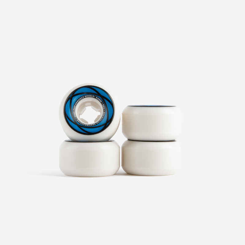 54 mm 99A Conical Skateboard Wheels 4-Pack - Ivory - Decathlon