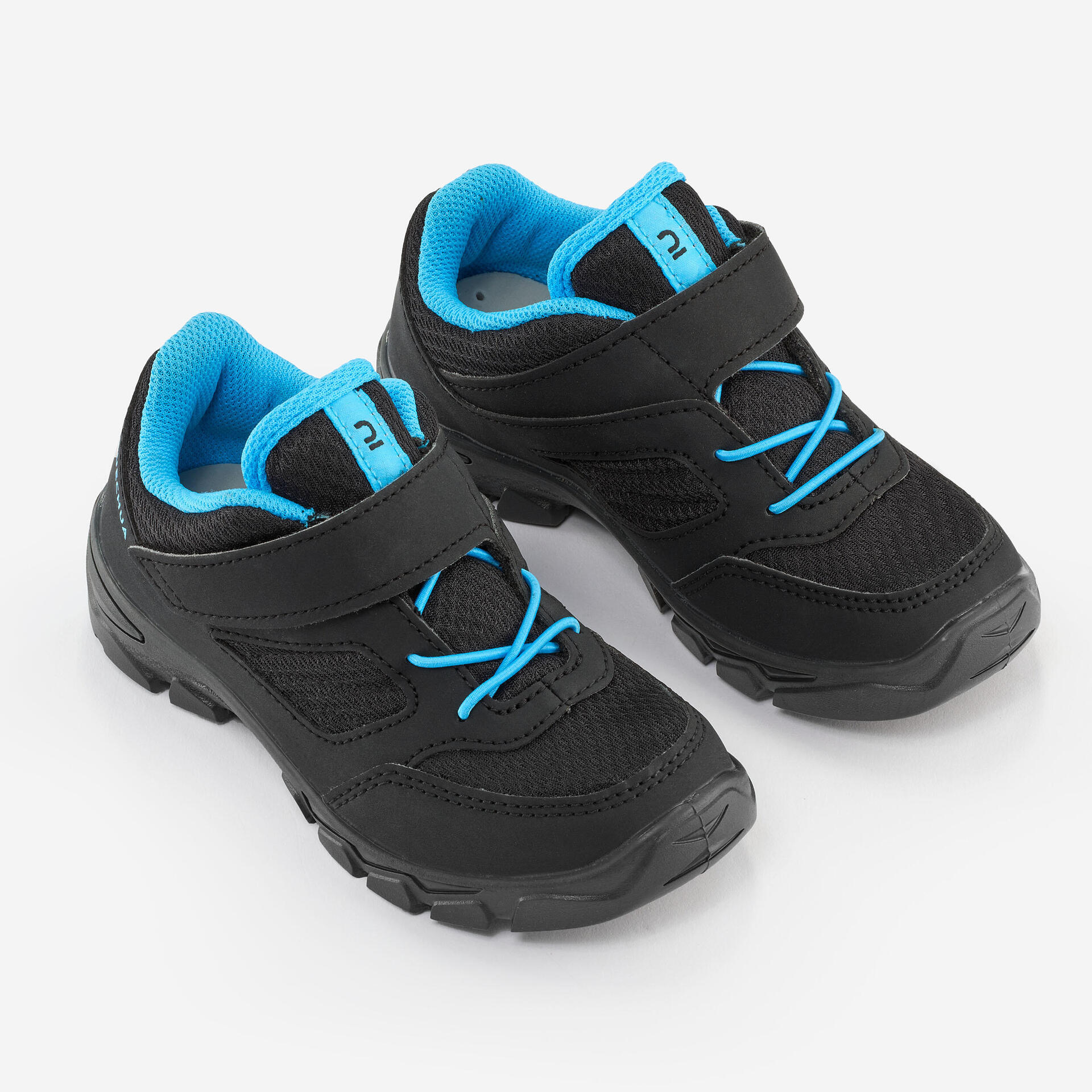Kids' Velcro hiking shoes NH100 black - 24 to 34
