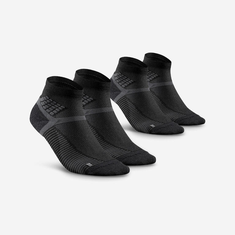 Unisex Anti-Friction Mid Ankle Socks with Quick Drying 2 Pairs Black ...