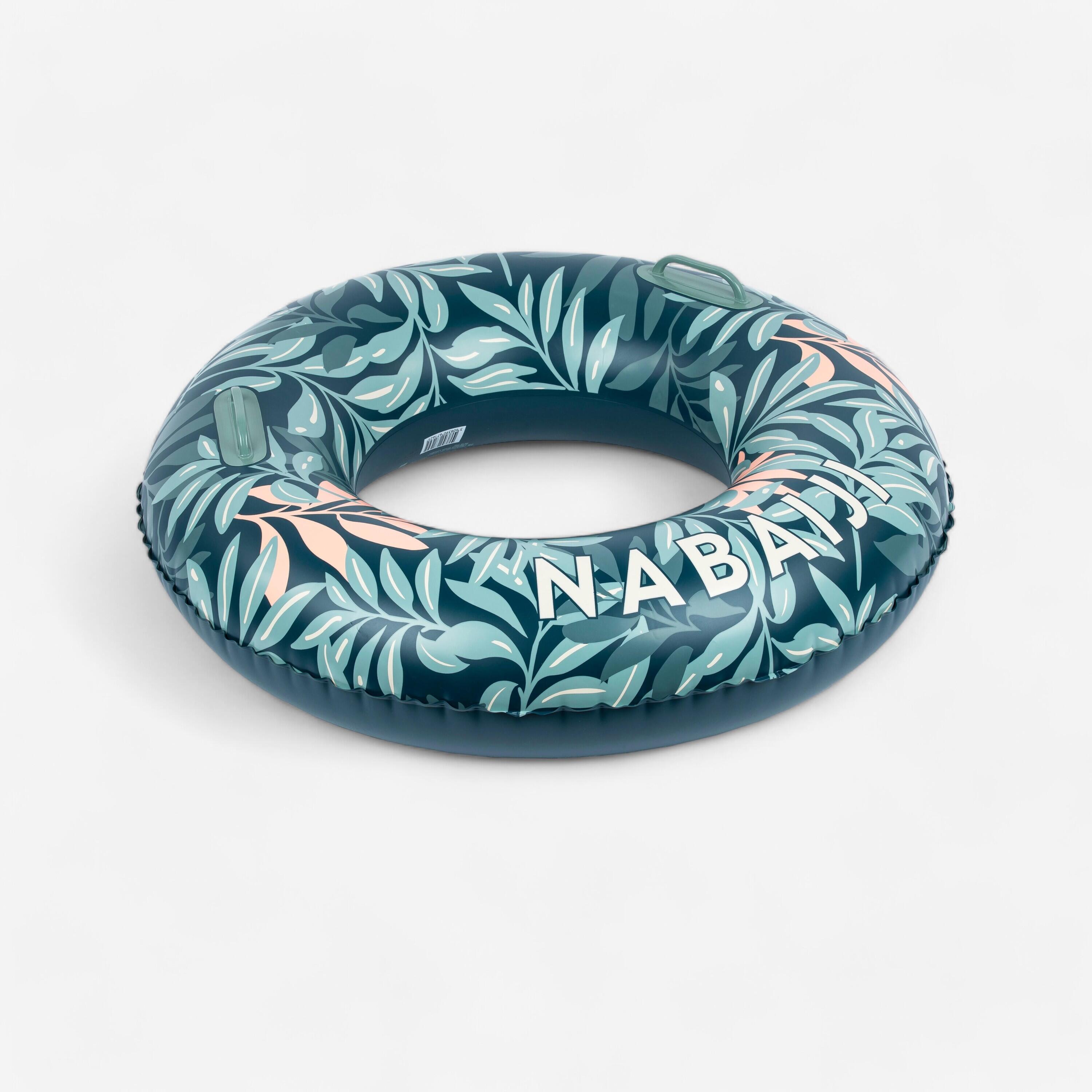 Large 92 cm inflatable printed pool ring with comfort grips