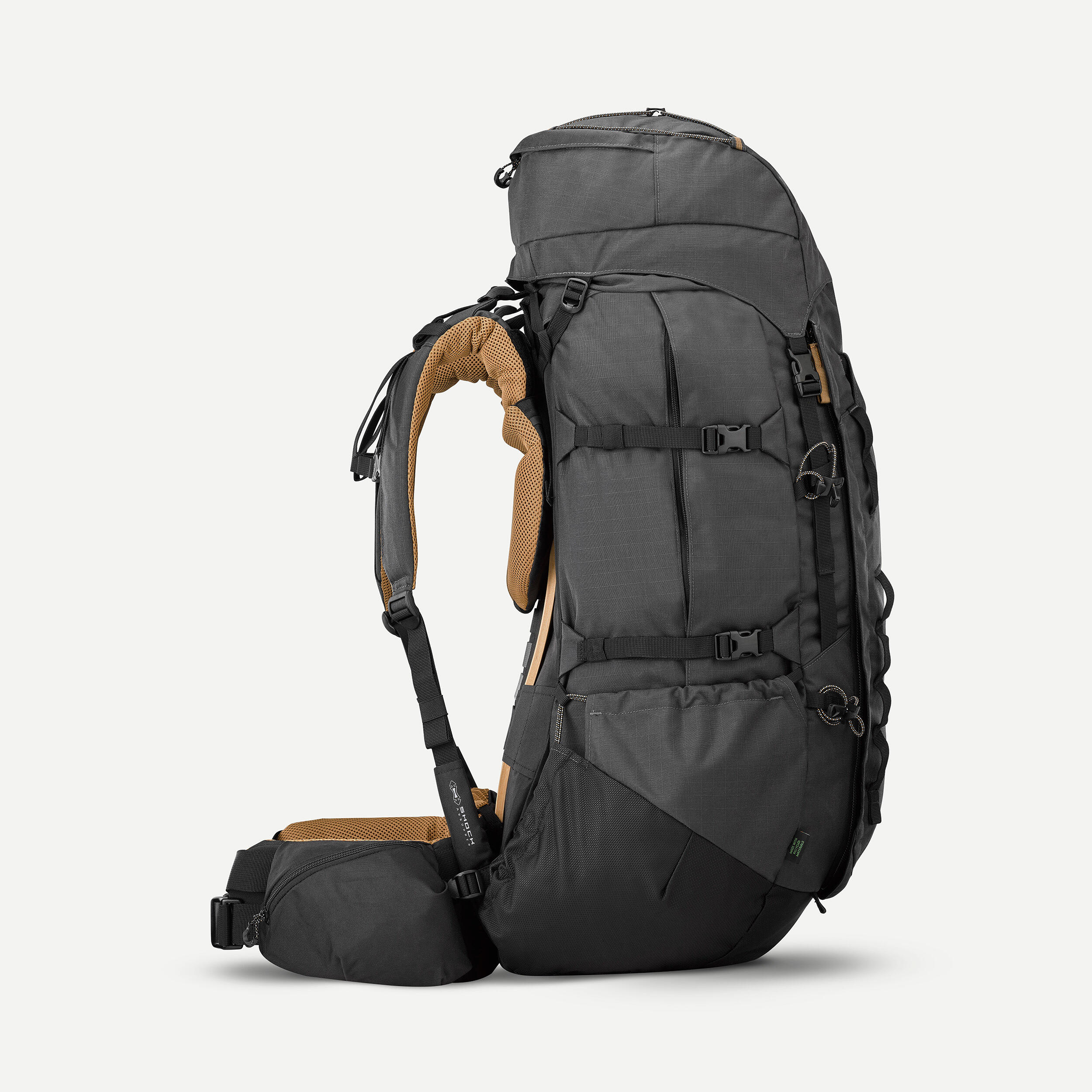 Men’s 70 L + 10 L Hiking Backpack - MT 900 - Carbon grey, smoked black ...