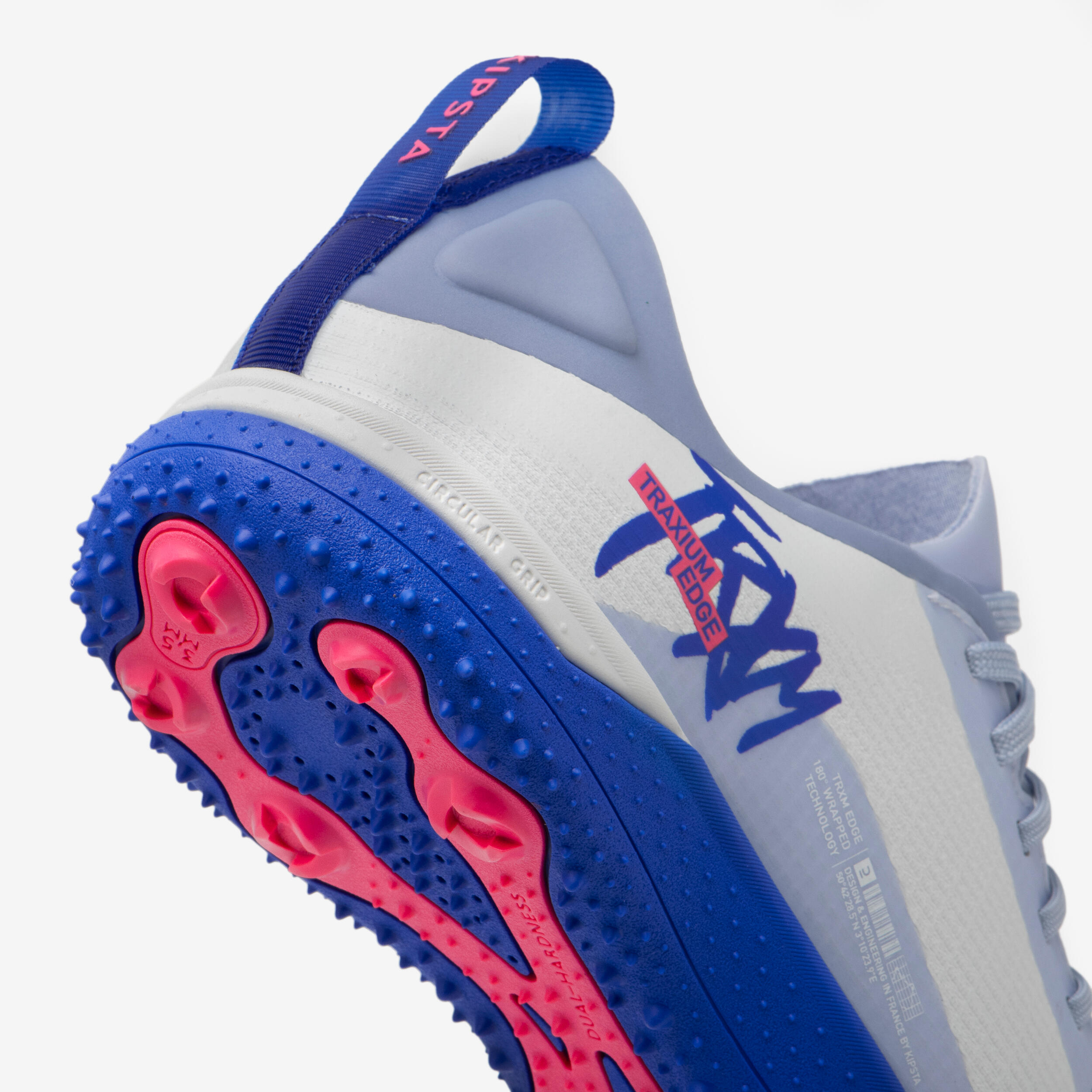 Botas de fútbol multitacos Traxium Edge TF Blanco y azul KIPSTA | Decathlon