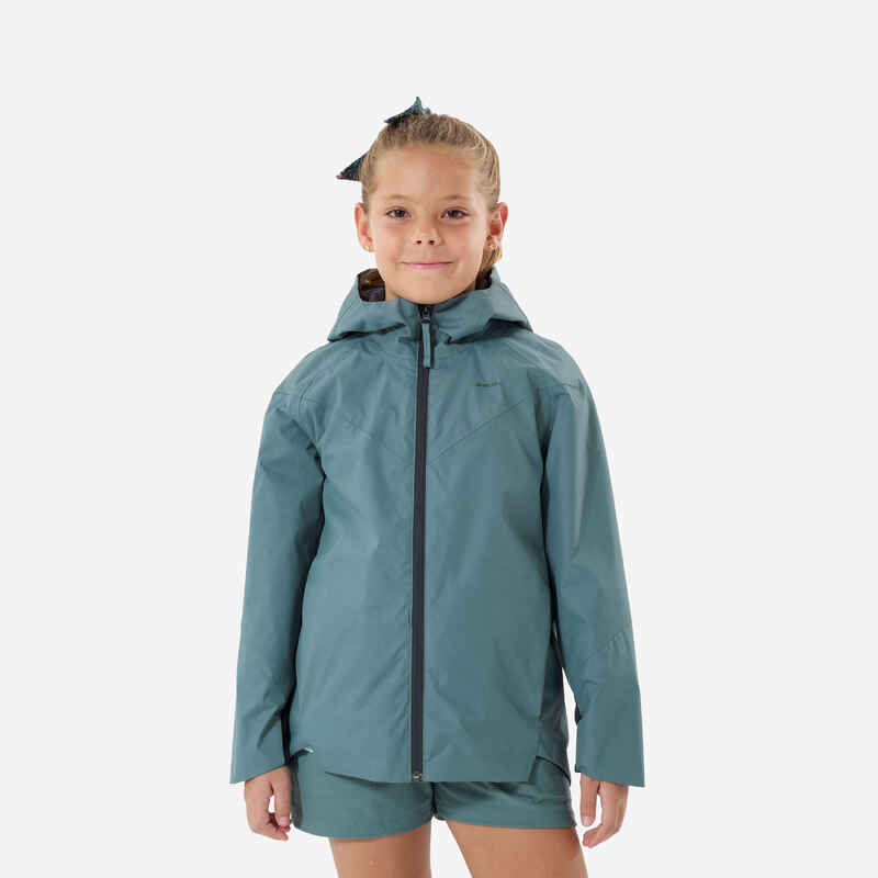 Girls’ waterproof hiking jacket, 7-15 years, MH500 - Green - Decathlon