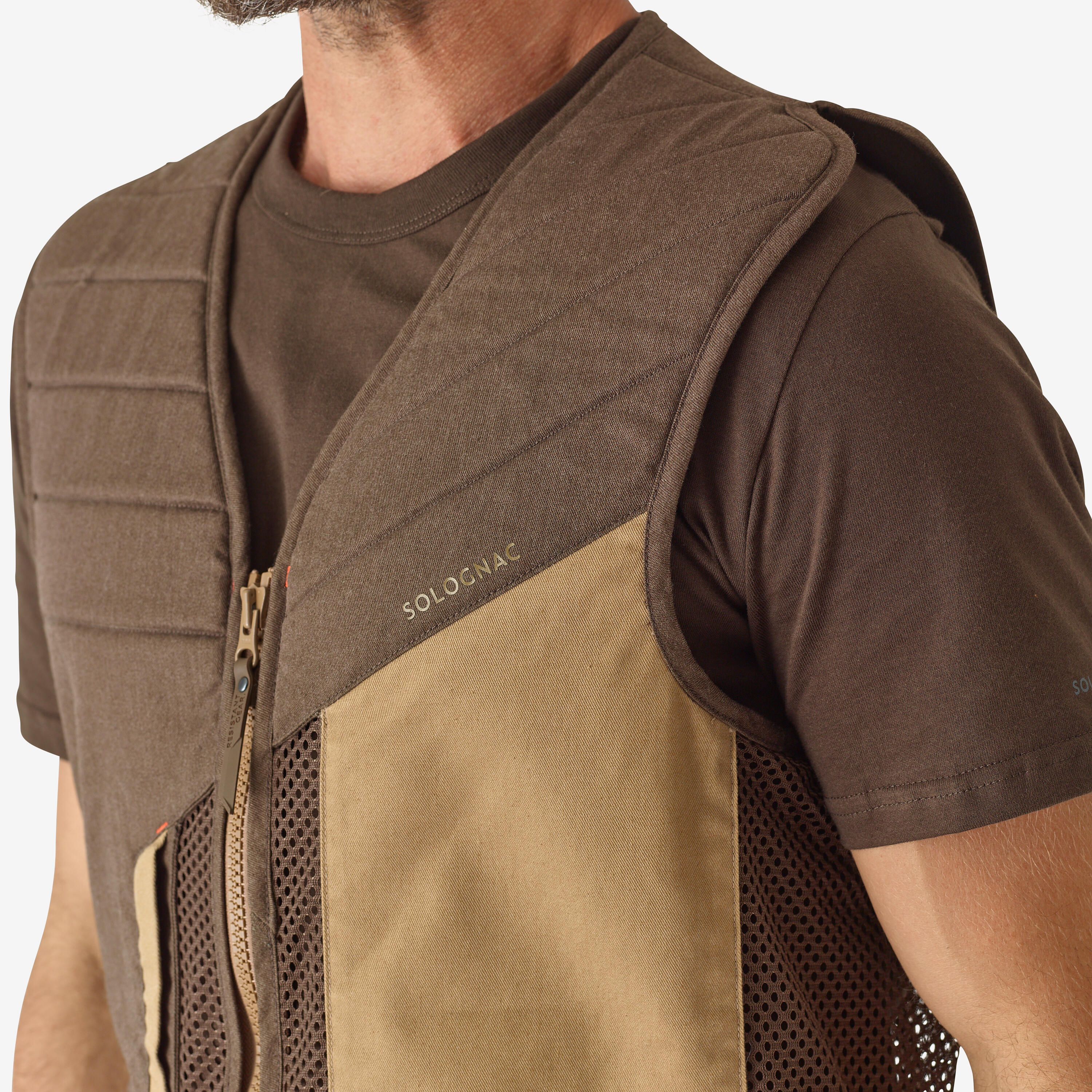 CLAY SHOOTING 500 JACKET BROWN SOLOGNAC | Decathlon