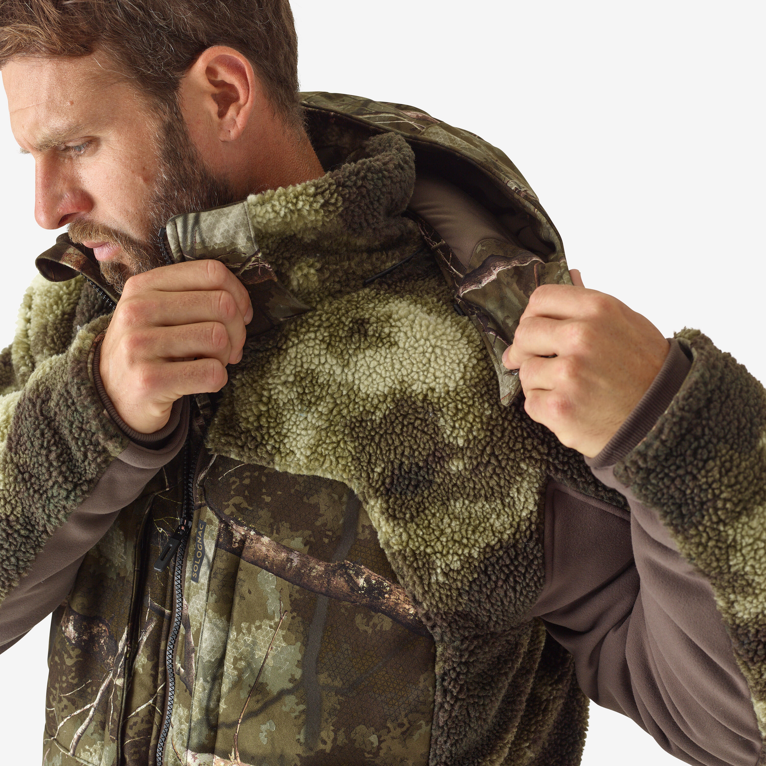 Warm Silent Jacket - Treemetic 900 - Camouflage - Solognac - Decathlon