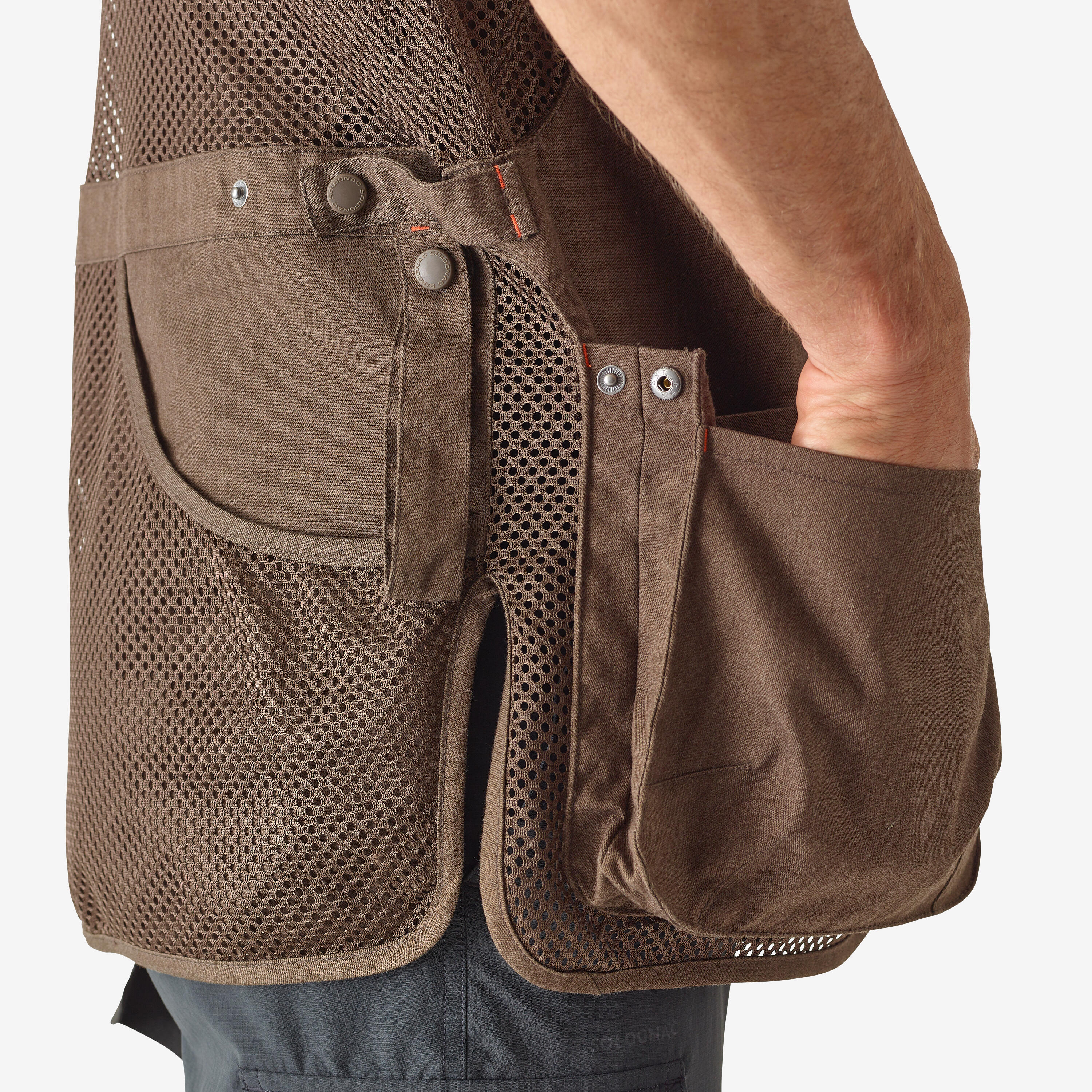 CLAY SHOOTING 500 JACKET BROWN SOLOGNAC | Decathlon