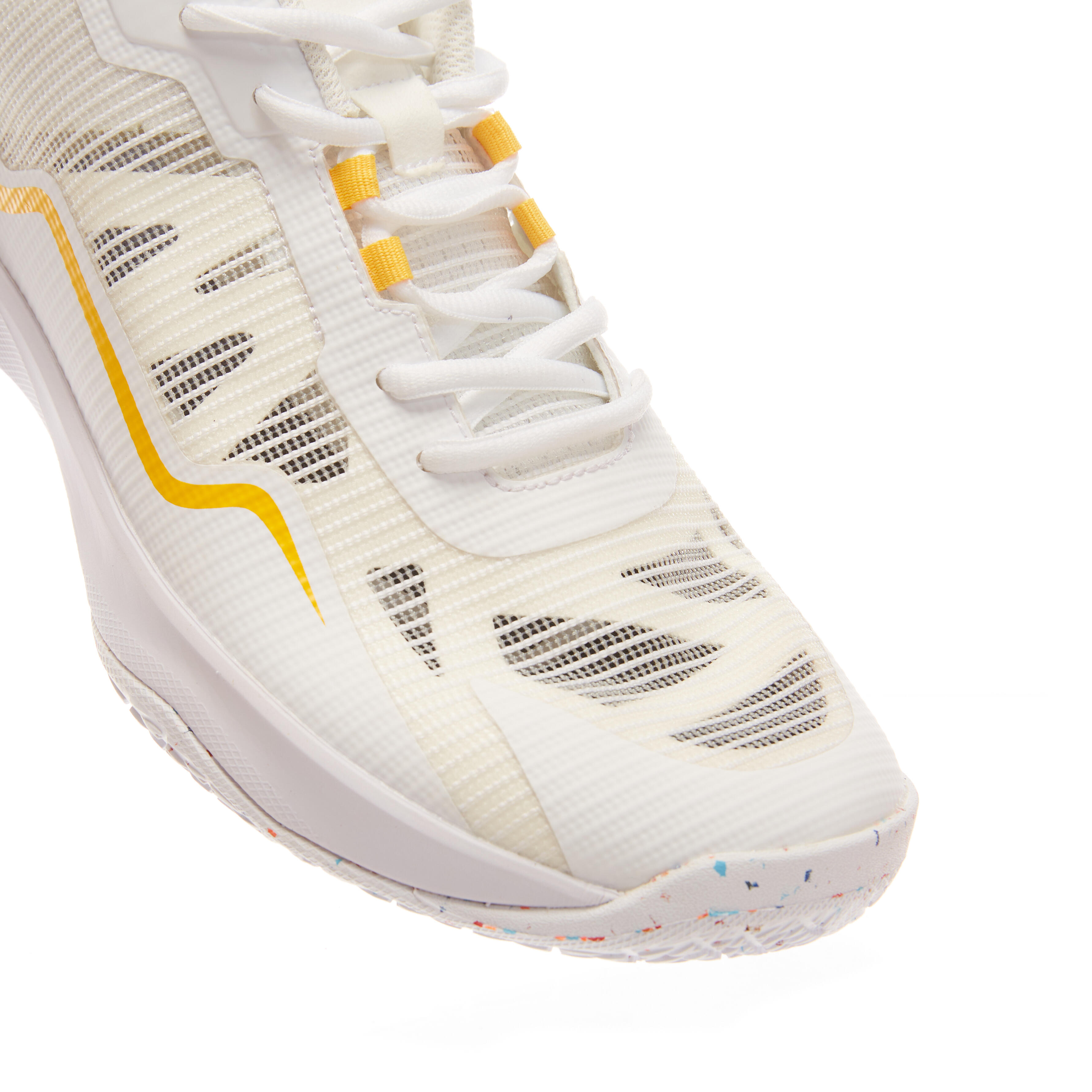 Men’s Badminton Shoes - BS 560 Lite - Snow white, Gold yellow - Perfly ...