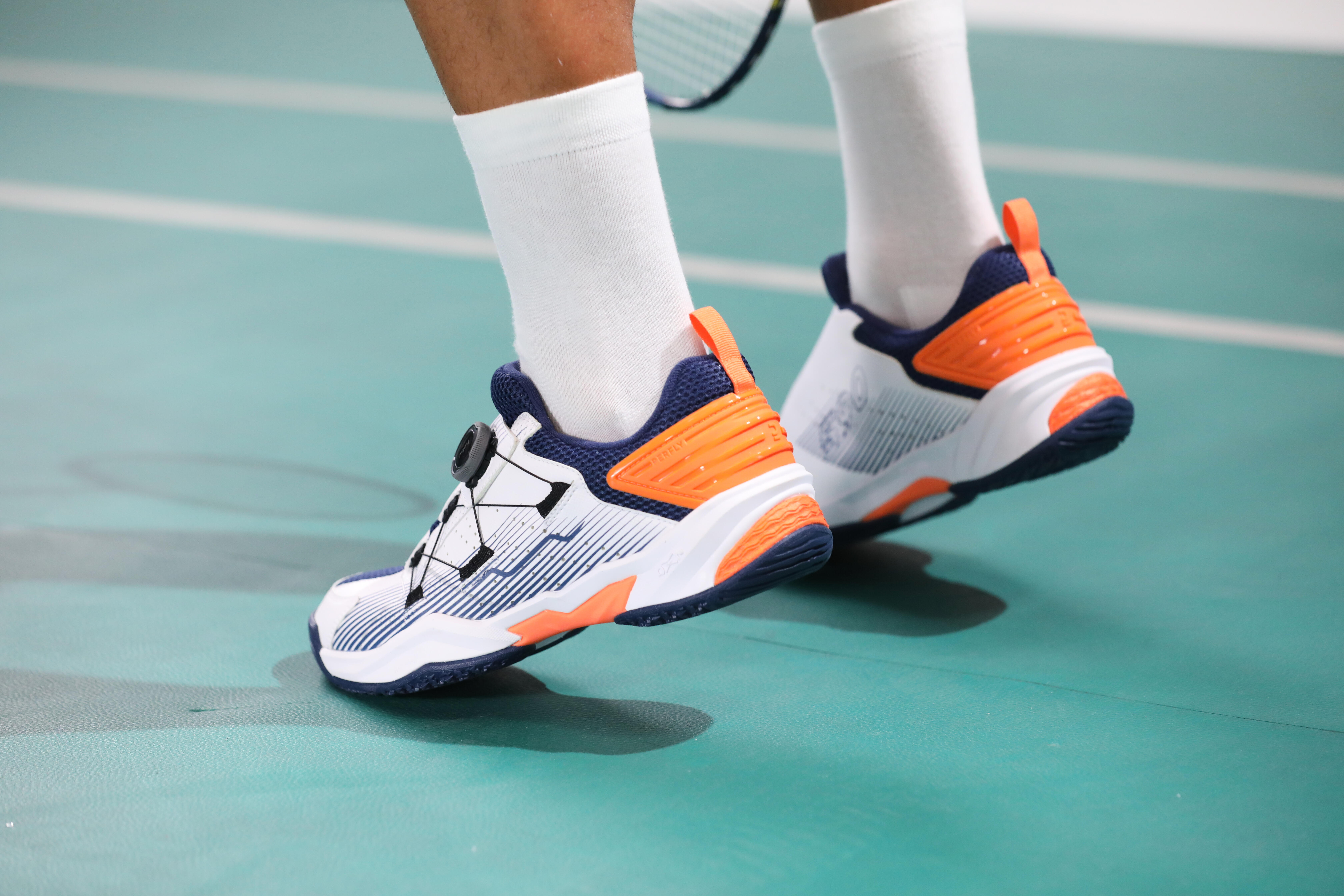Men’s Badminton Shoes - BS Perform 590 LDT - Snow white, orange ...