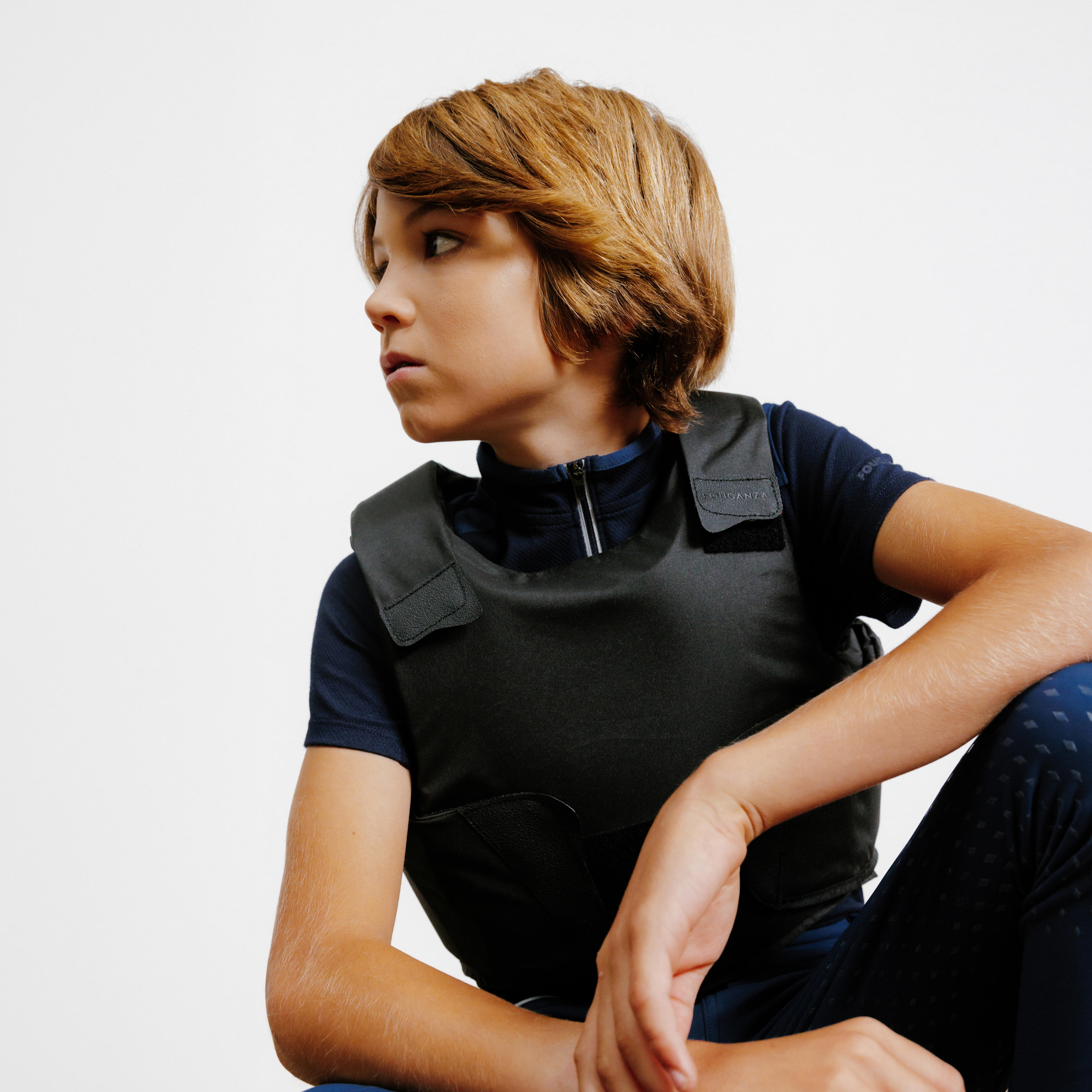 Kids' Horse Riding Body Protector - 100 Black - graphite black ...