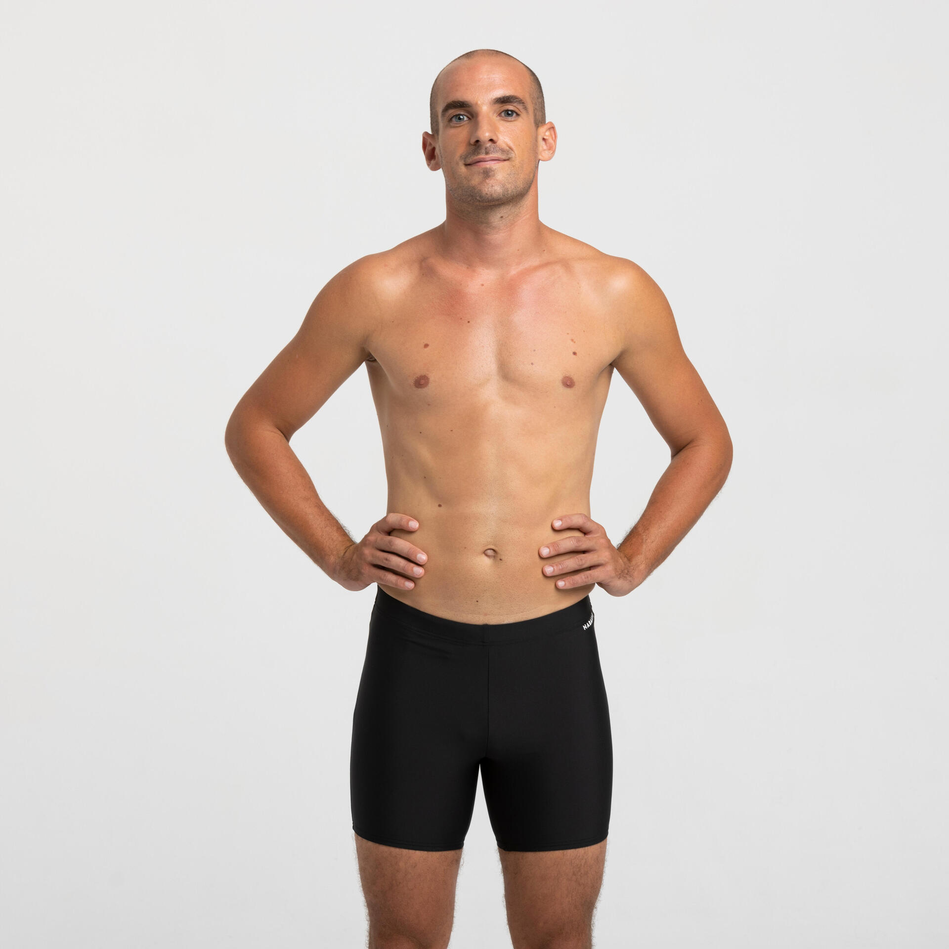 MEN’S SWIMMING LONG BOXERS 100 BLACK