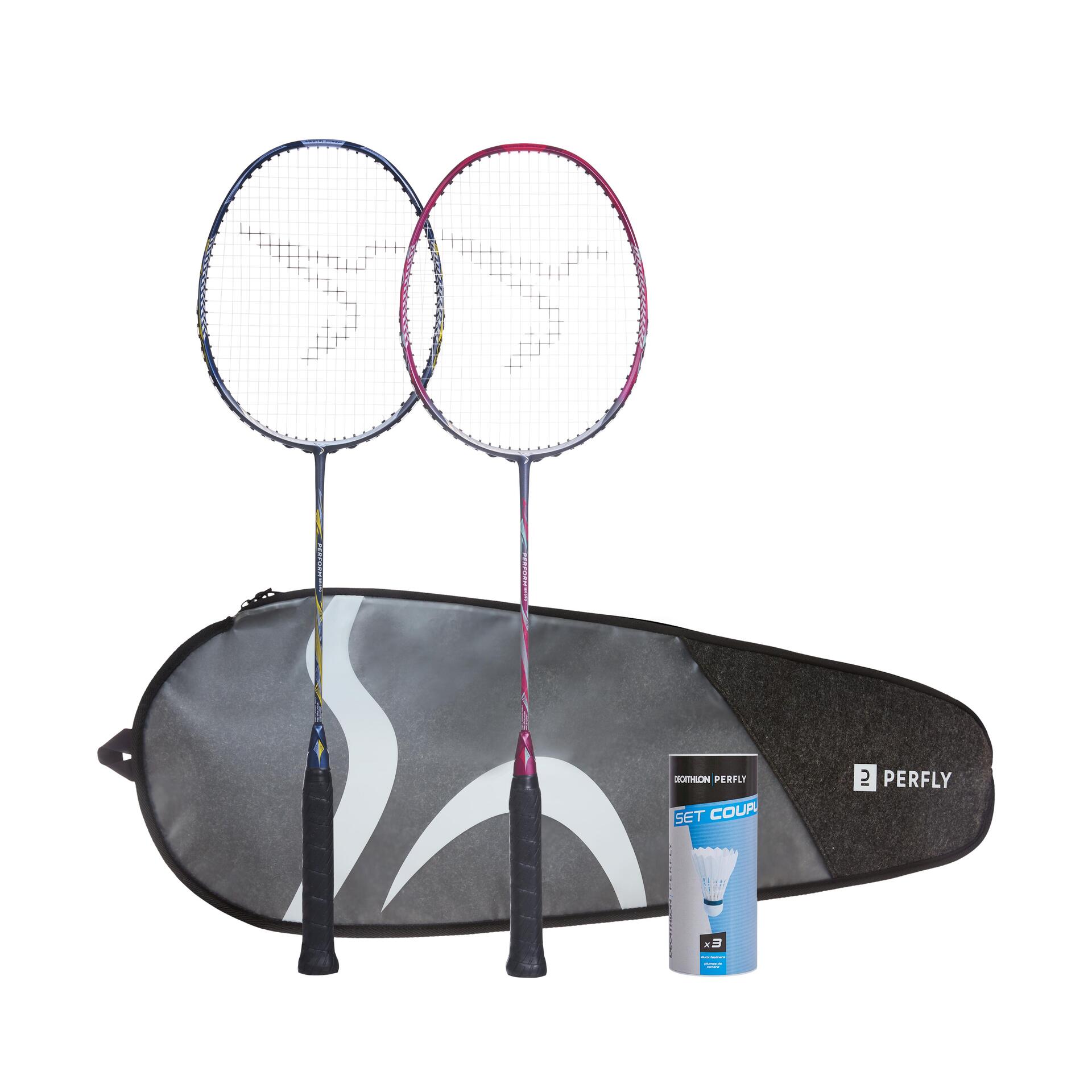 Badminton adult racket br set perform 590 blue purple