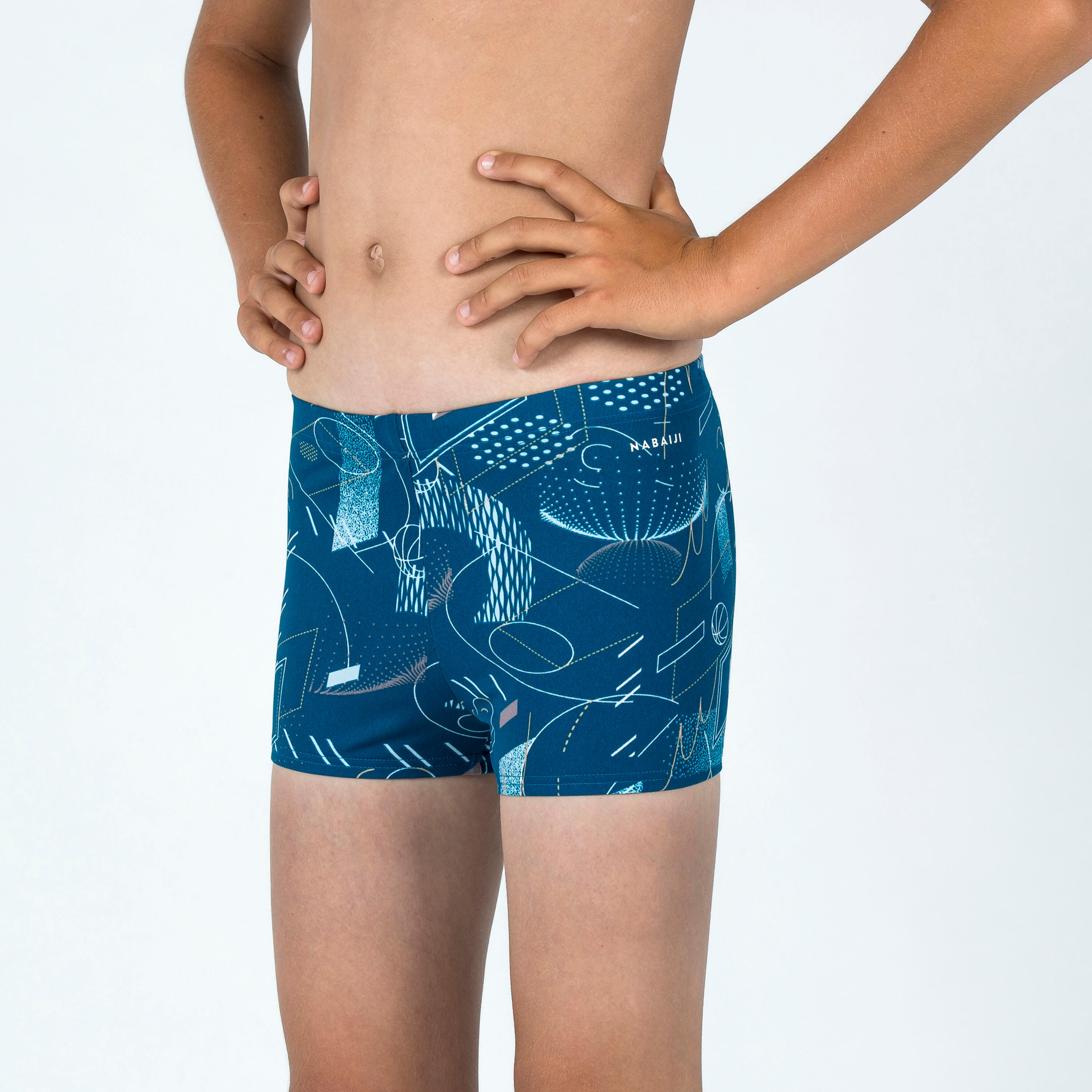 Boys’ Swimming Boxers - Fitib - Blue Grey Bask NABAIJI | Decathlon