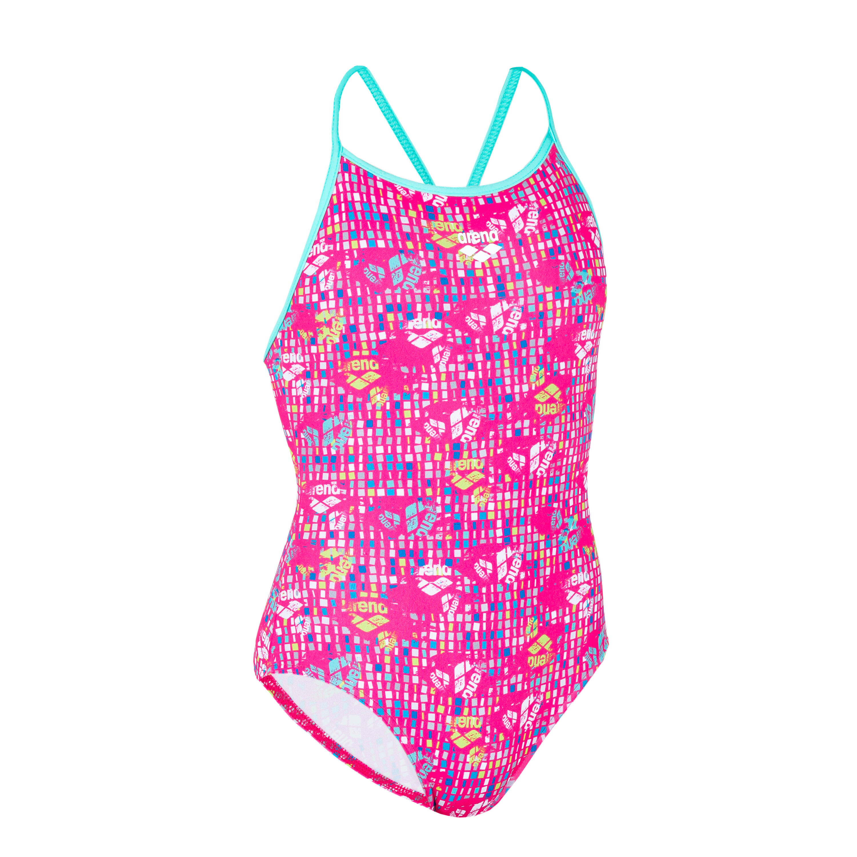Girls' 1P Swimsuit ARENA ALLOVER Pink ARENA | Decathlon