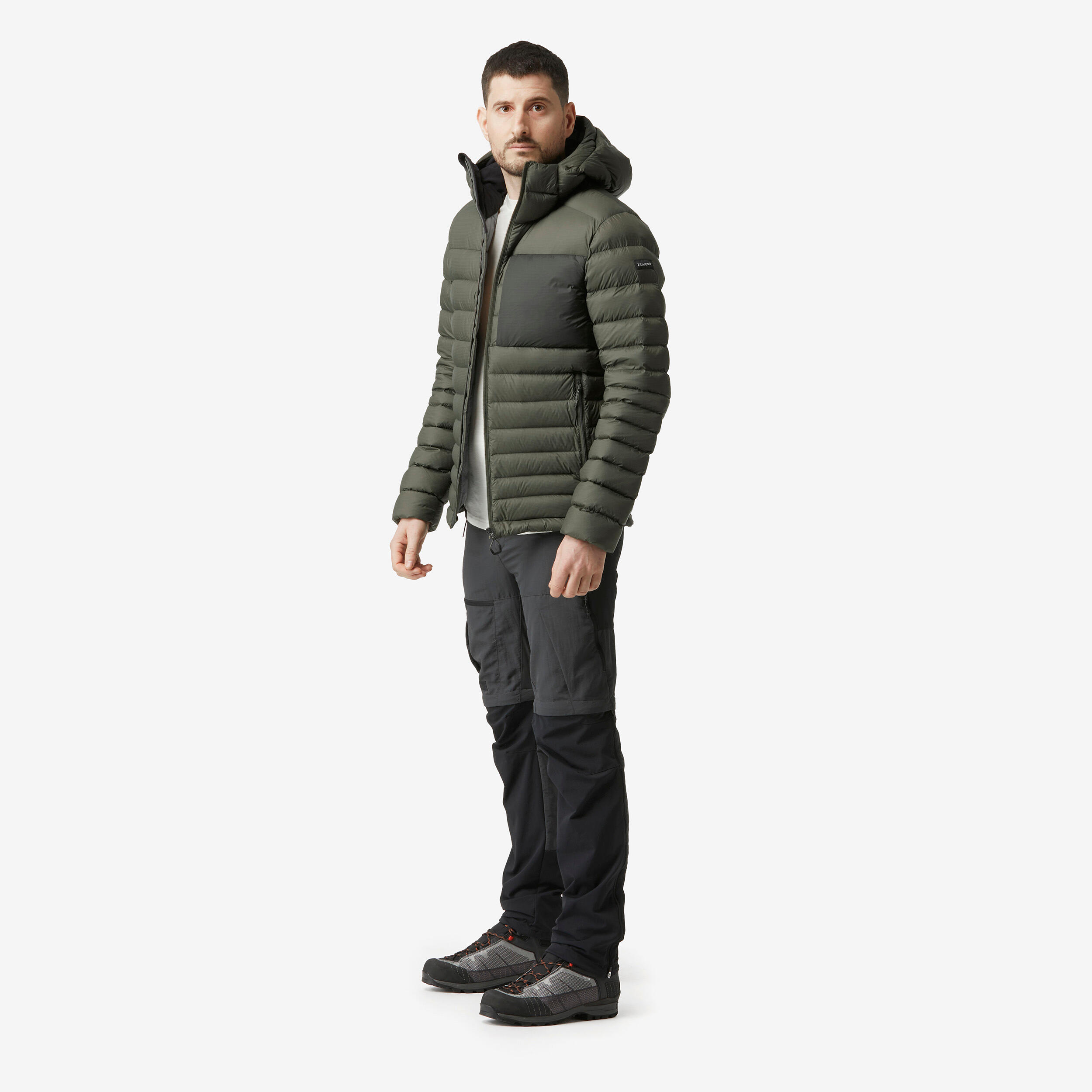Men’s Down Winter Jacket with Hood – MT 500 - Bronze khaki green ...