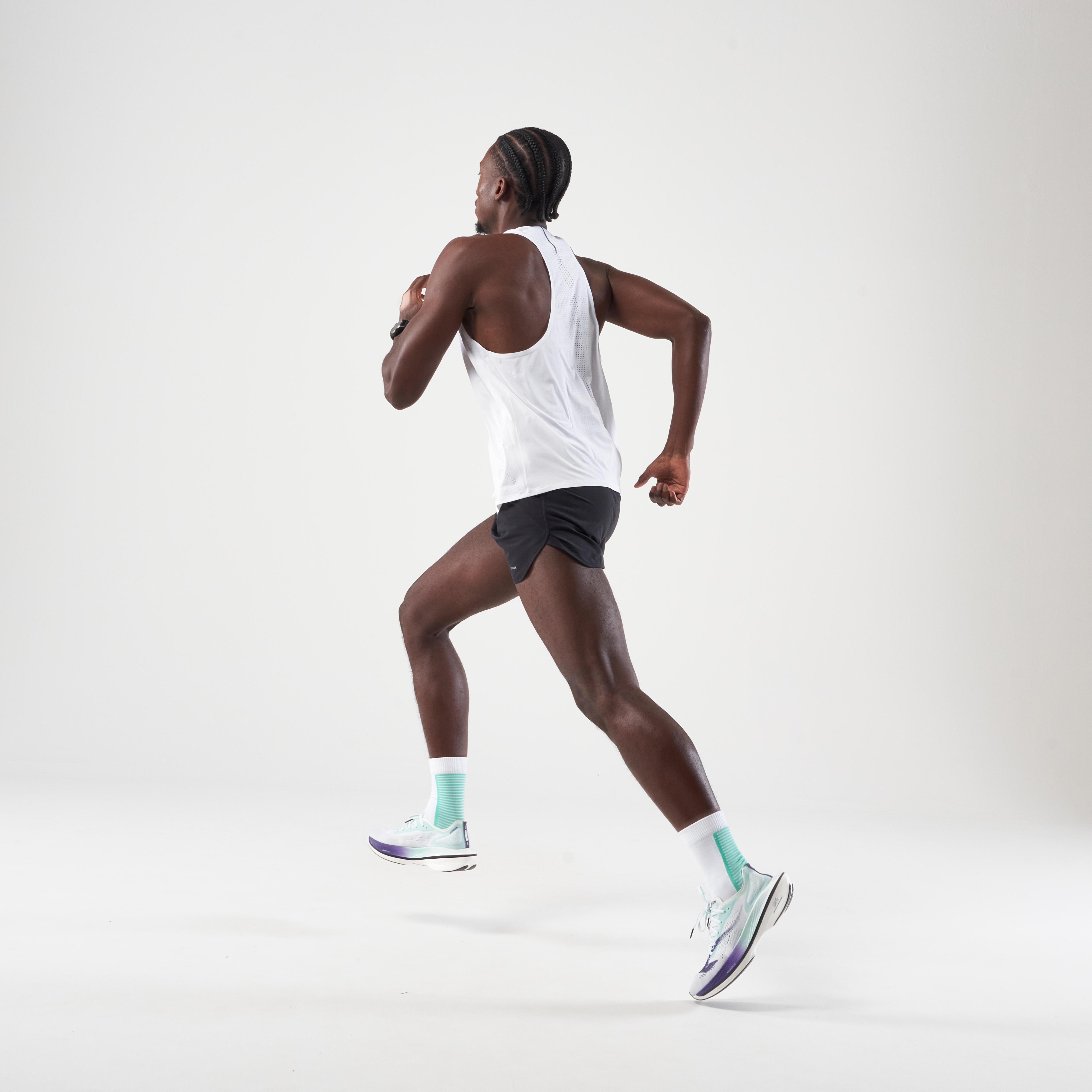 Short de course homme – Split 500 - Noir Fum - Kiprun - Décathlon