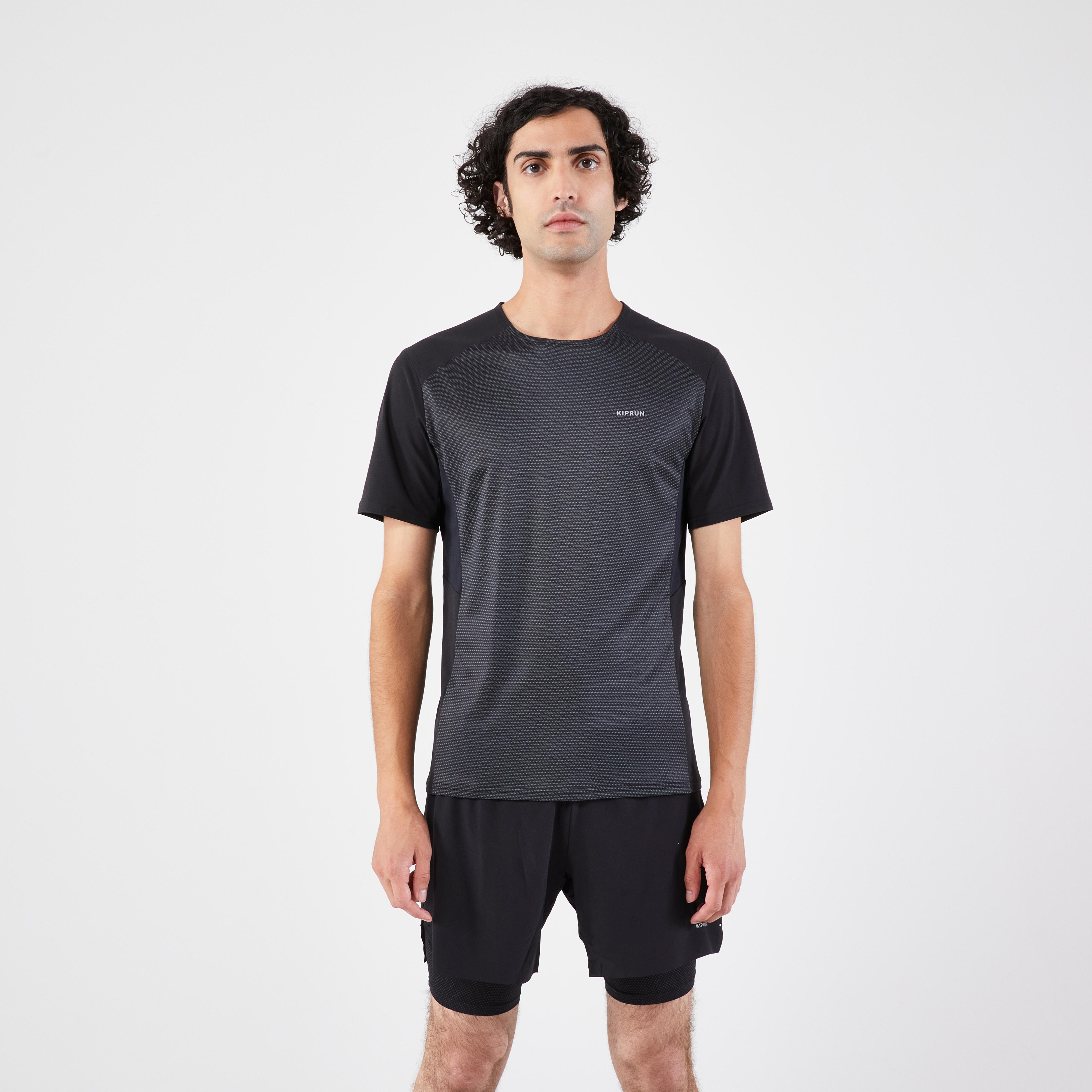 Men’s Breathable Running T-Shirt - smoked black, - - Kiprun - Decathlon