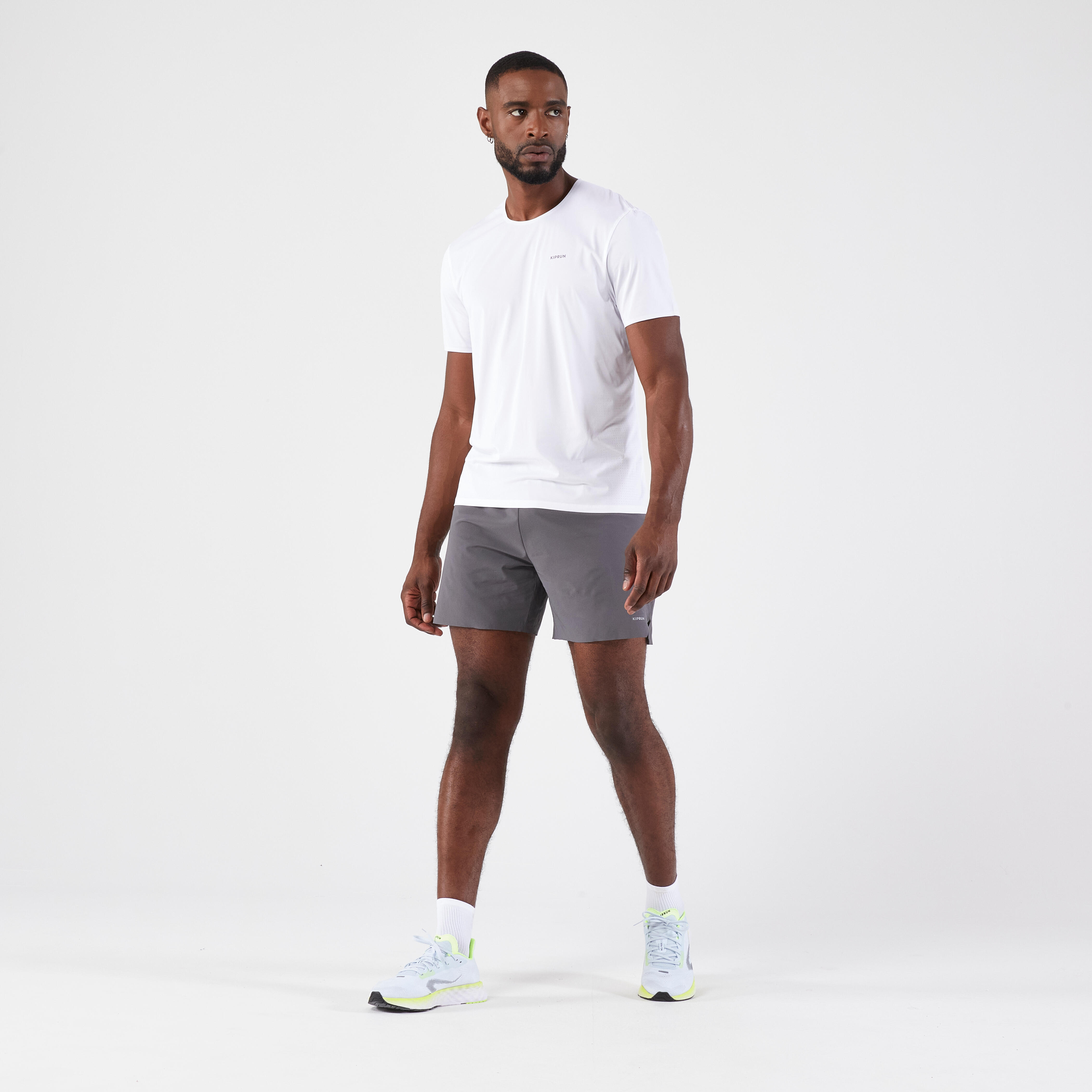 Short de course homme – Confort 500 - Gris Charbon - Kiprun - Décathlon