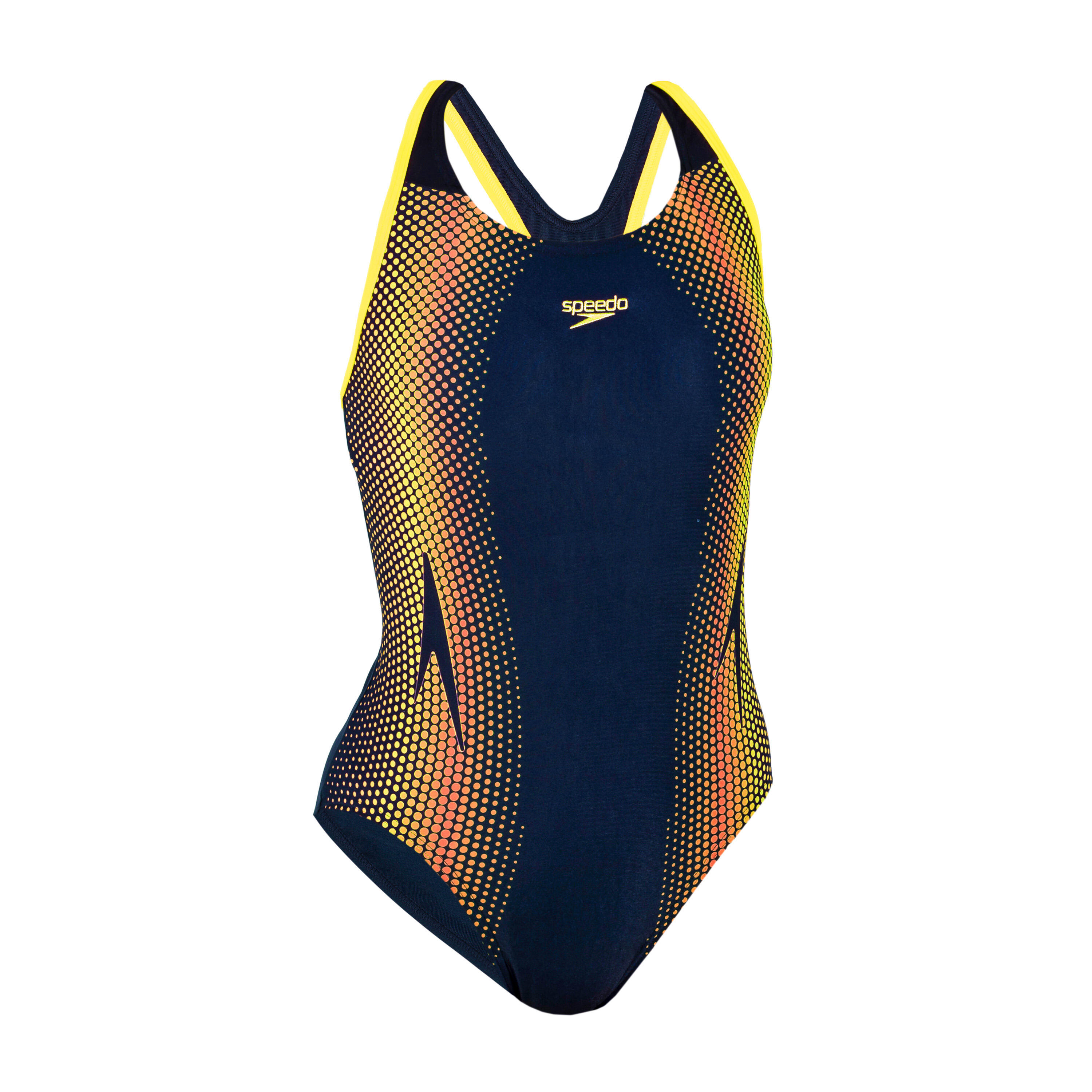 Women's Swimming 1-piece Swimsuit Speedo Flyback Digi Black Yellow