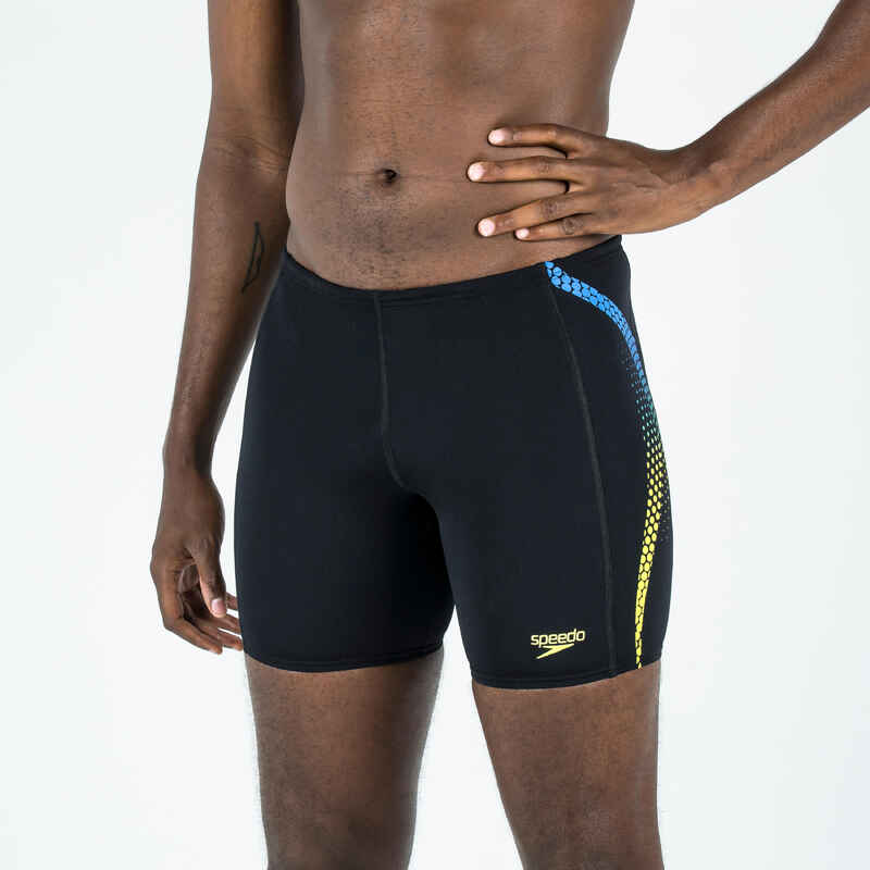Men's Long boxer swim shorts SPEEDO BOOST black yellow - Decathlon