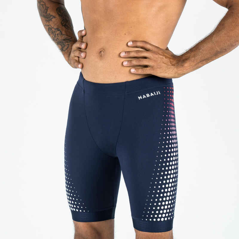 Swimming jammer Fiti blue red mesh - Decathlon