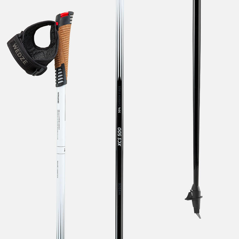 BÂTONS DE SKI ROUE 550 - BLANC ET NOIR INOVIK - Decathlon