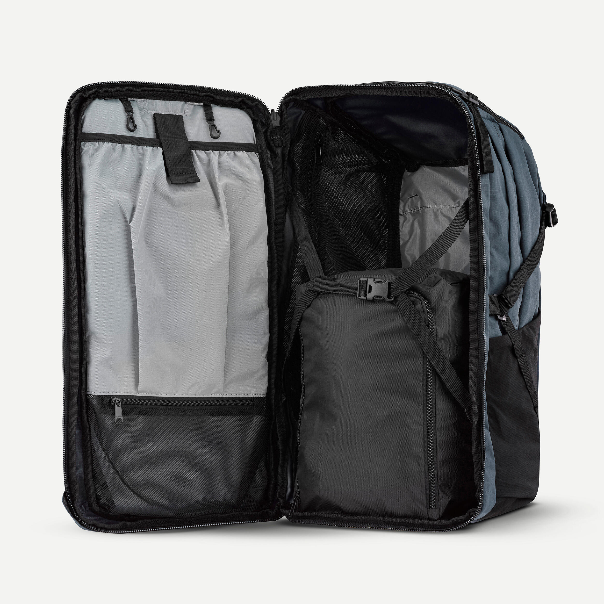 Women's Travel 900 50+6L suitcase-style travel backpack - Grey - Decathlon