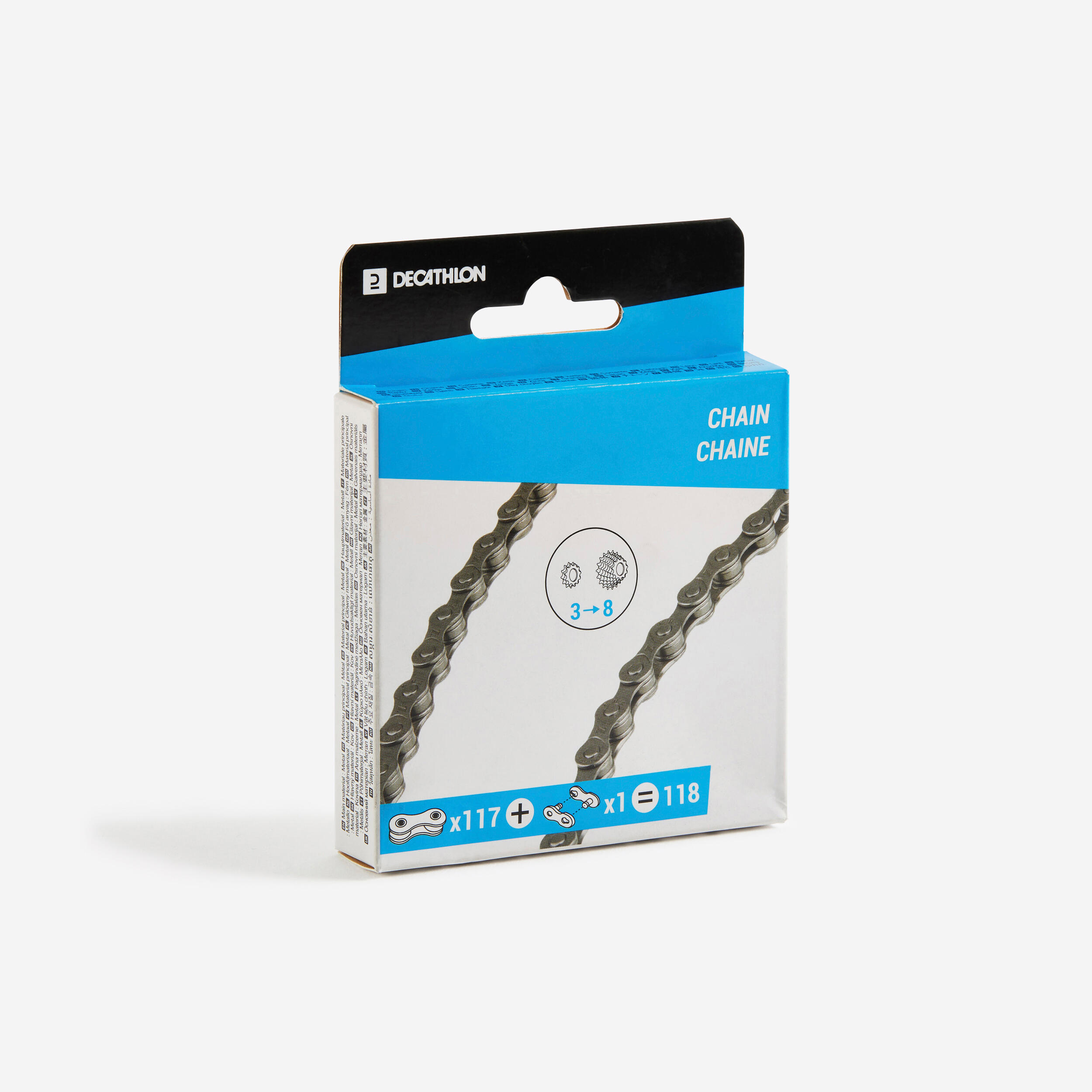 Bicycle Chain Btwin 3-8 speed 118 links - Silver