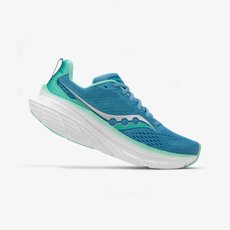 WOMEN'S SAUCONY GUIDE 17 RUNNING SHOES - BREEZE/MINT - Decathlon