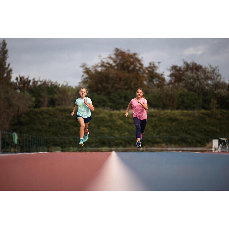 KIPRUN - Colanți alergare KIPRUN Confort 500 Bleumarin-Roz Fete | Decathlon