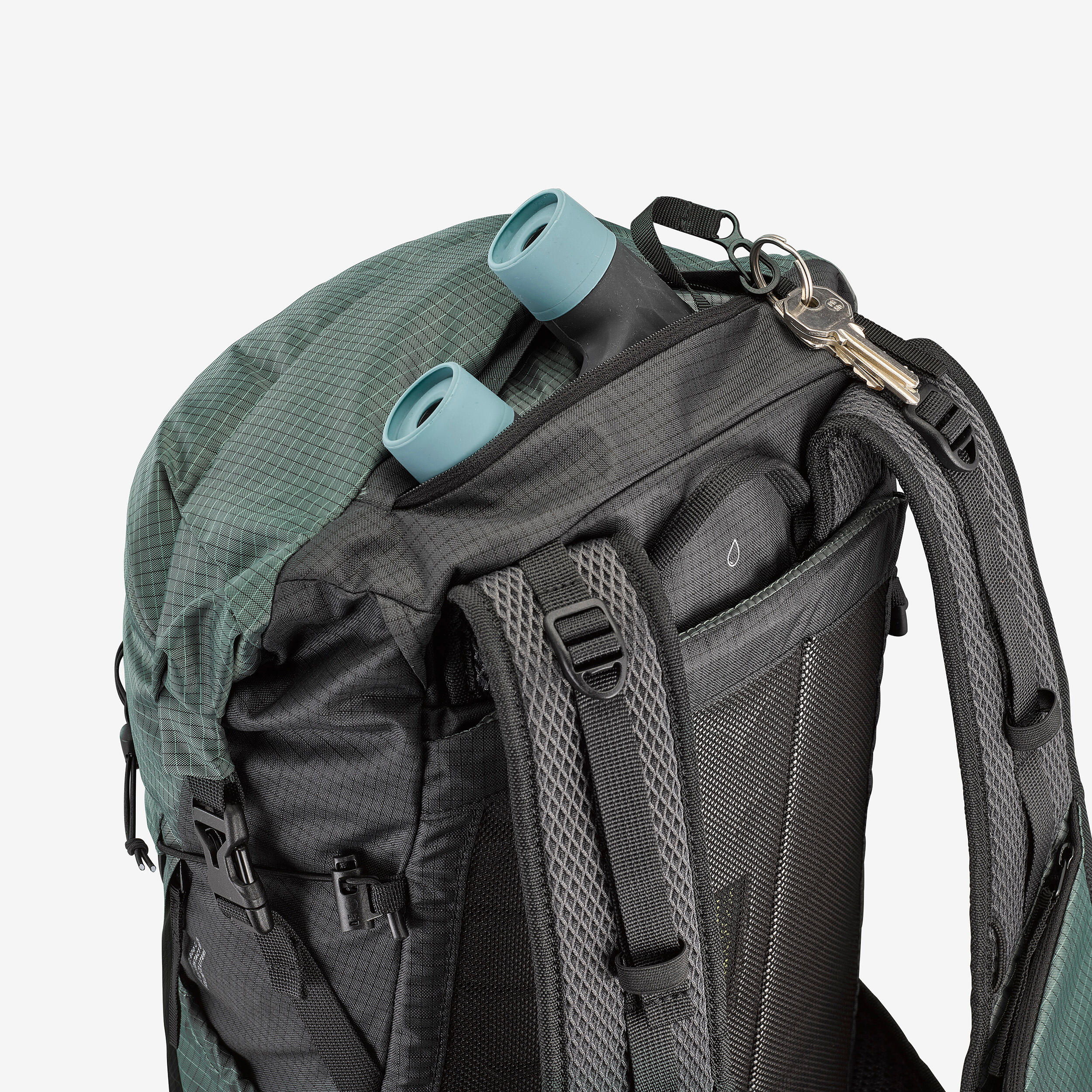 Hiking Backpack 22 L - MH 500 - Green, smoked black - Quechua - Decathlon