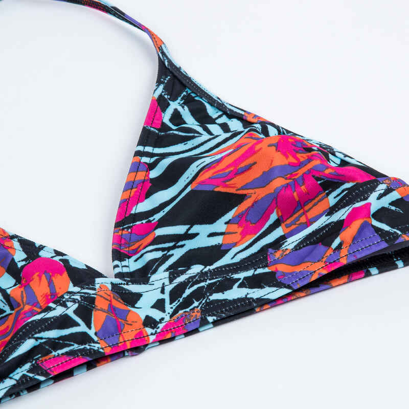Bikini-Oberteil Mädchen Neckholder 100 Tami Tropical Party rosa - Decathlon