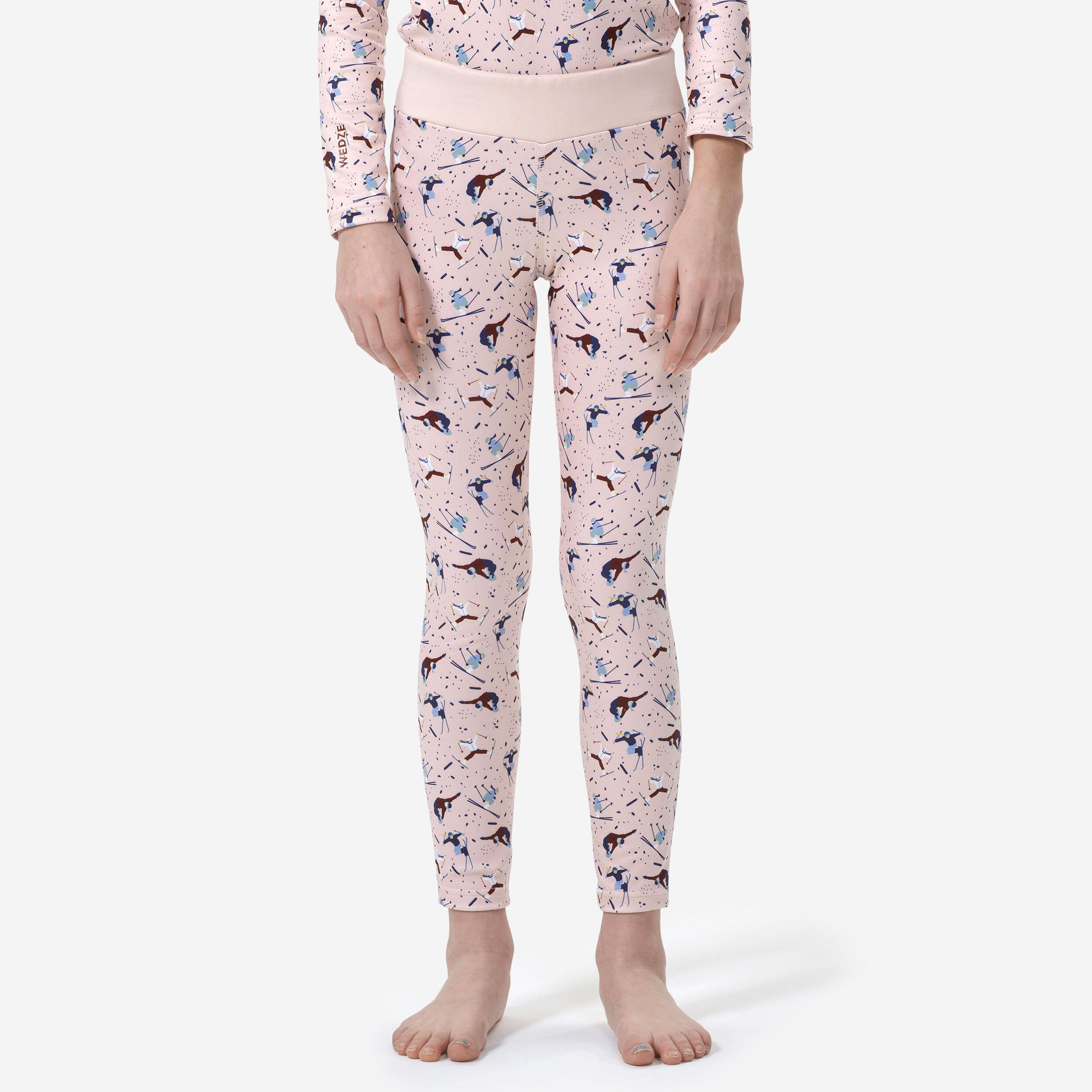Kids’ Ski Base Layer Bottoms - 500 - Pink - Decathlon