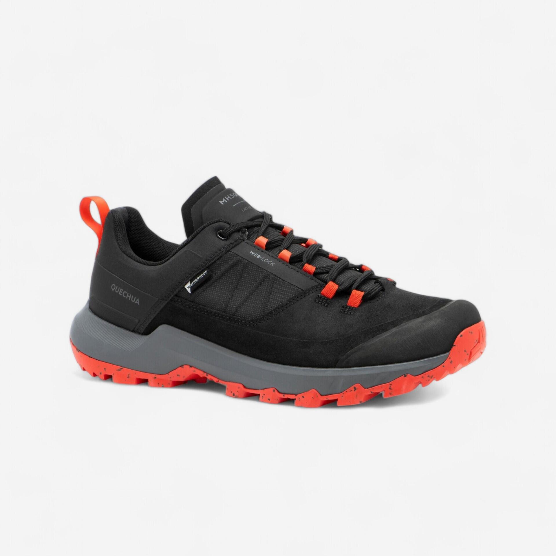 Men's waterproof hiking shoes - mh500 black