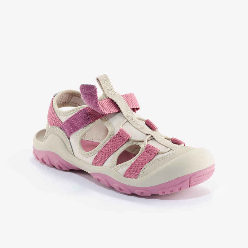 ДЕТСКИ САНДАЛИ ЗА ПРЕХОДИ MH500, БЕЖОВО/РОЗОВО - DECATHLON