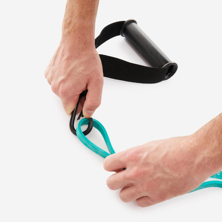 Kit musculation poignées, accroche porte et élastique 15kg - Kit de ...