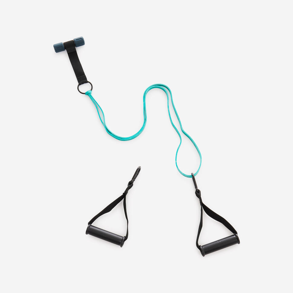Kit musculation poignées, accroche porte et élastique 15kg - Kit de ...