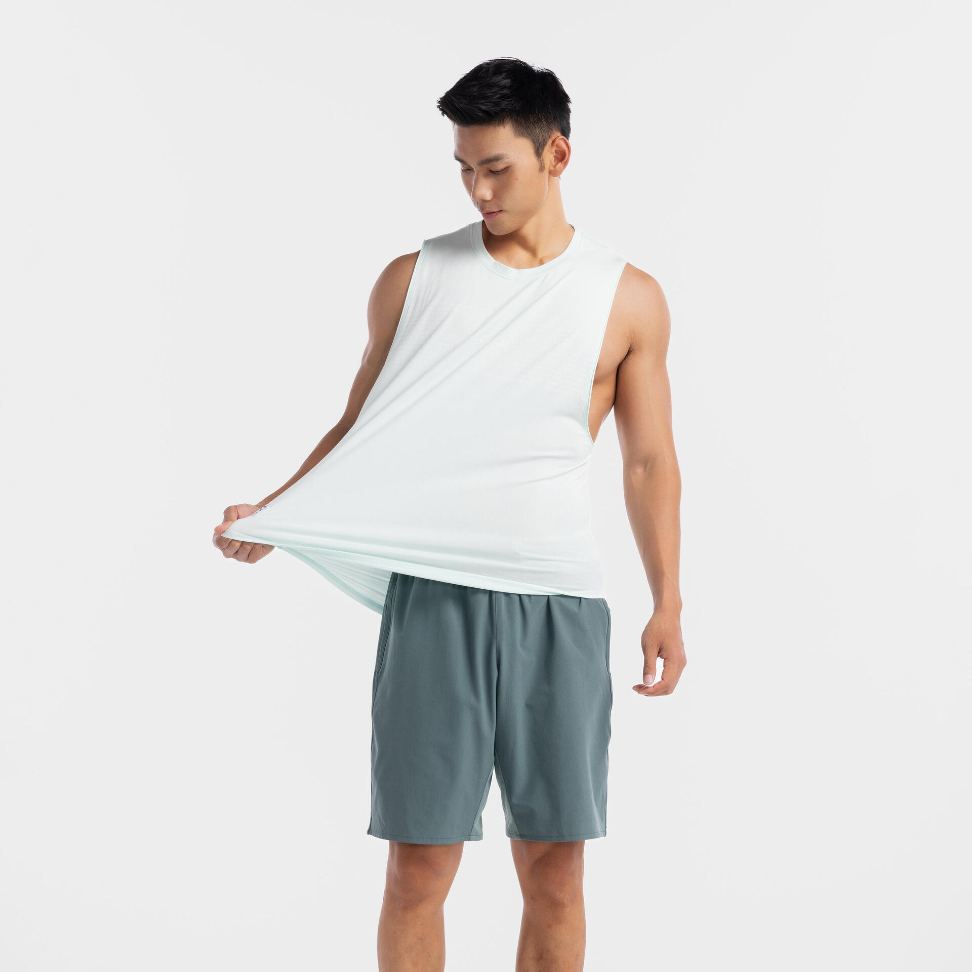 Men Fitness TEE TANK Strength Training 500 Light Jade