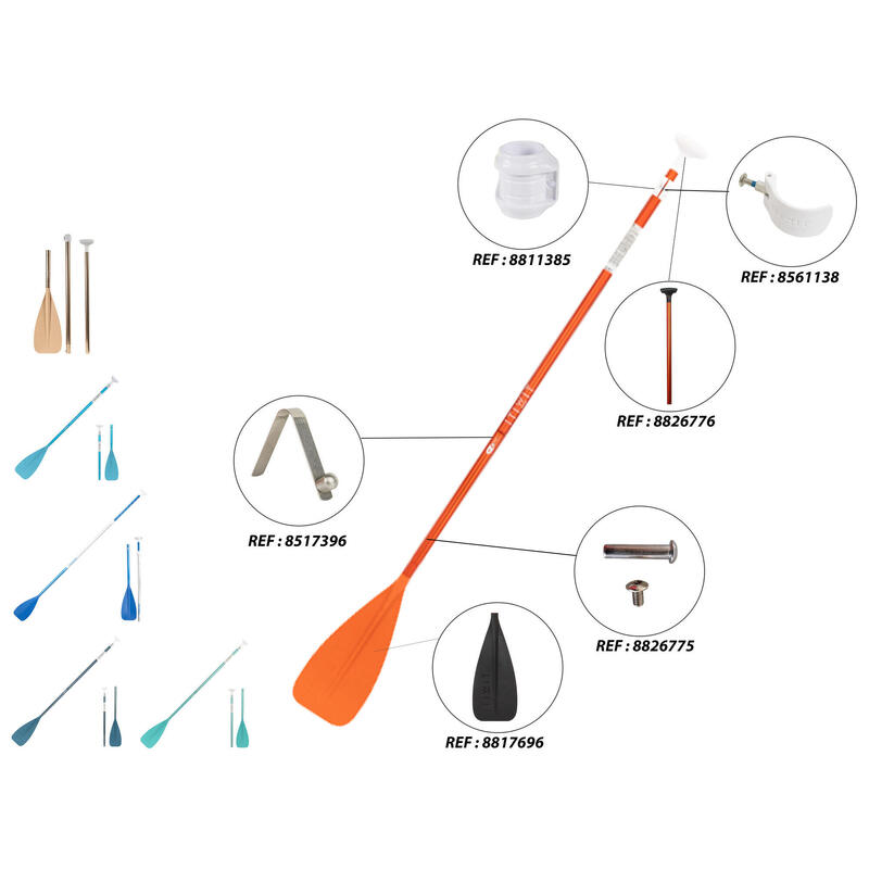 Paddle Collapsible and adjustable 3-part stand-up paddle (170-220 cm ...