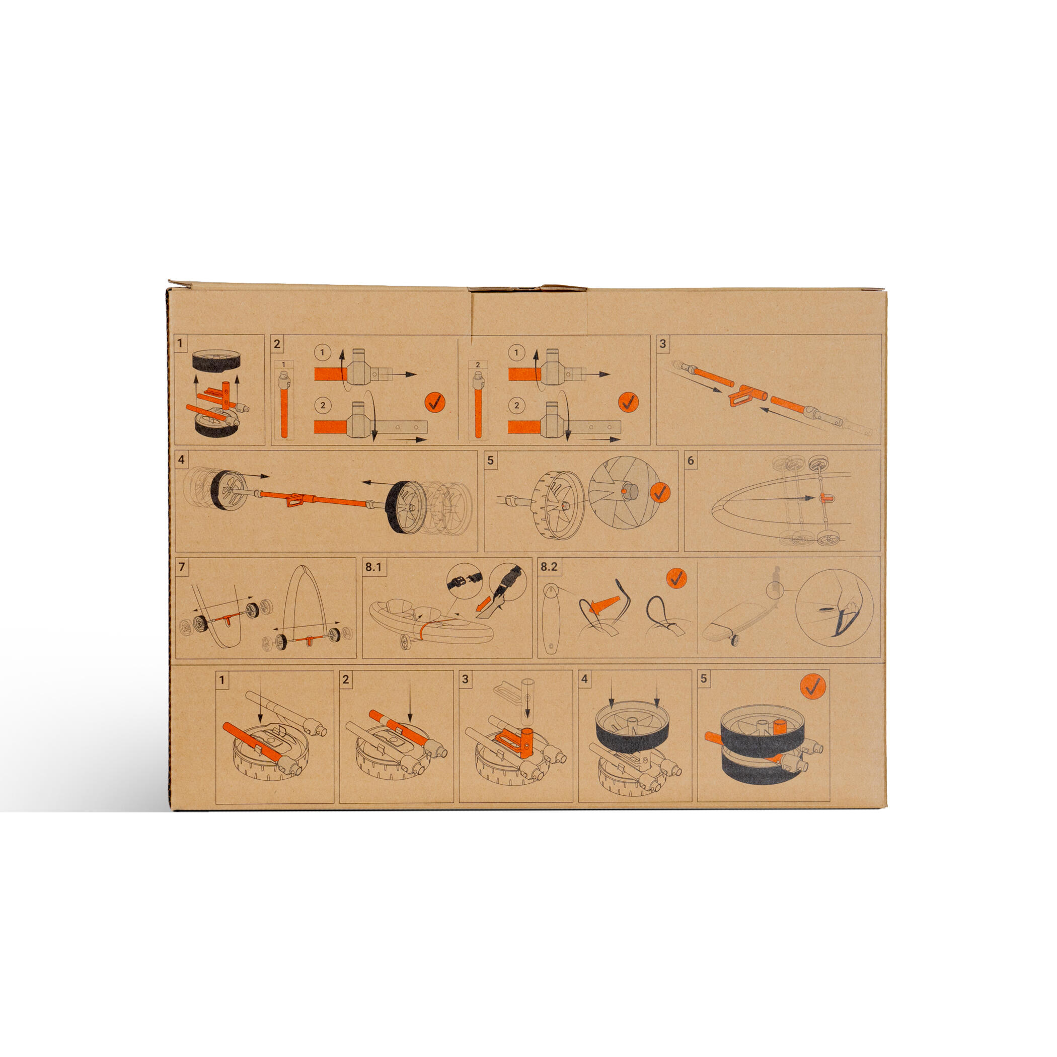 Ultra-compact SUP and Kayak Transport Trolley - Delicate blue, Papaya ...