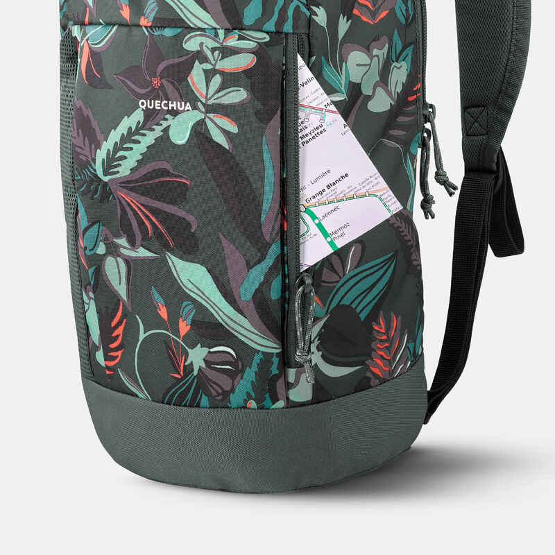 Mochila de senderismo de 10 L verde con estampado NH100 Arpenaz - Decathlon