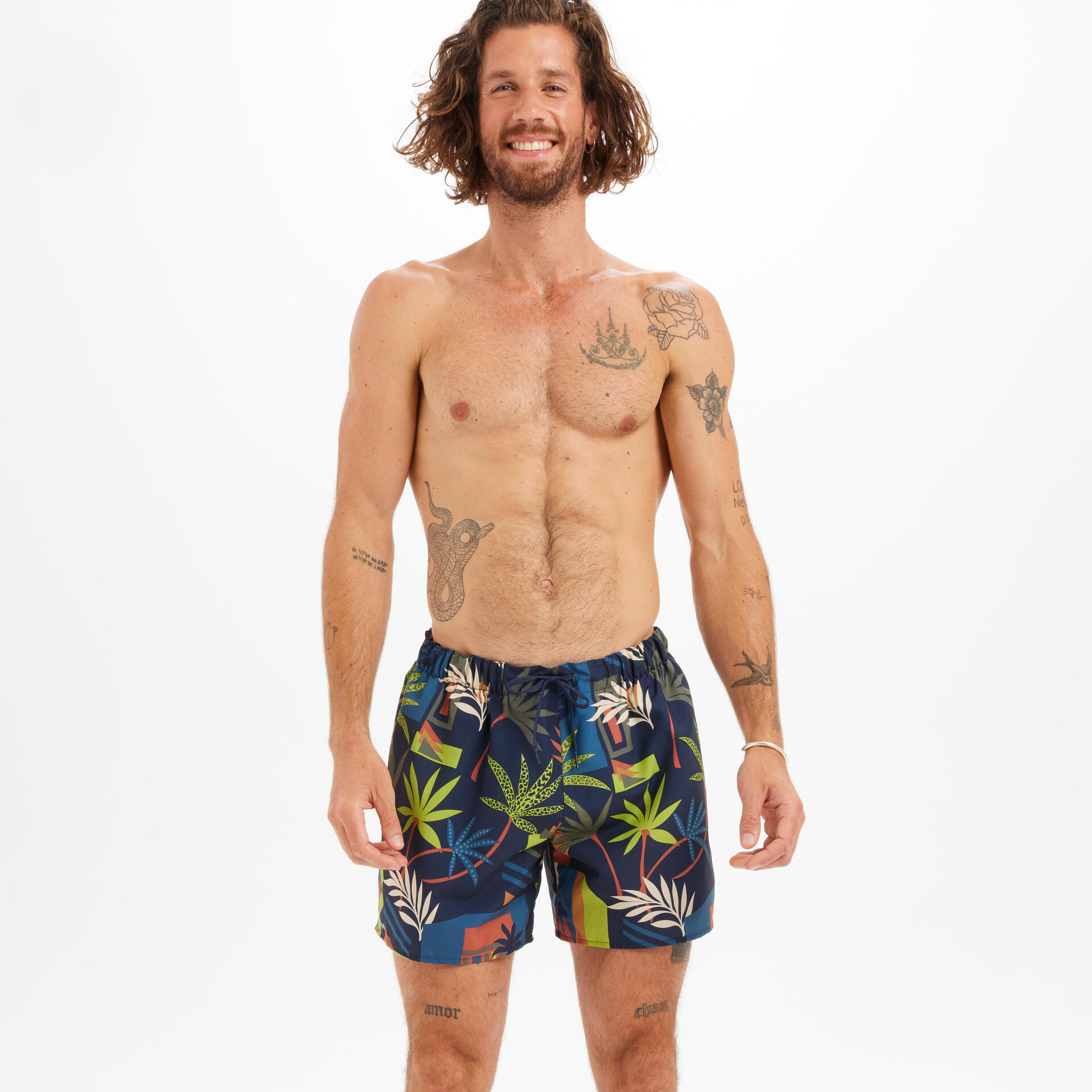 Men’s Swim Shorts 15" - 100 evasion blue