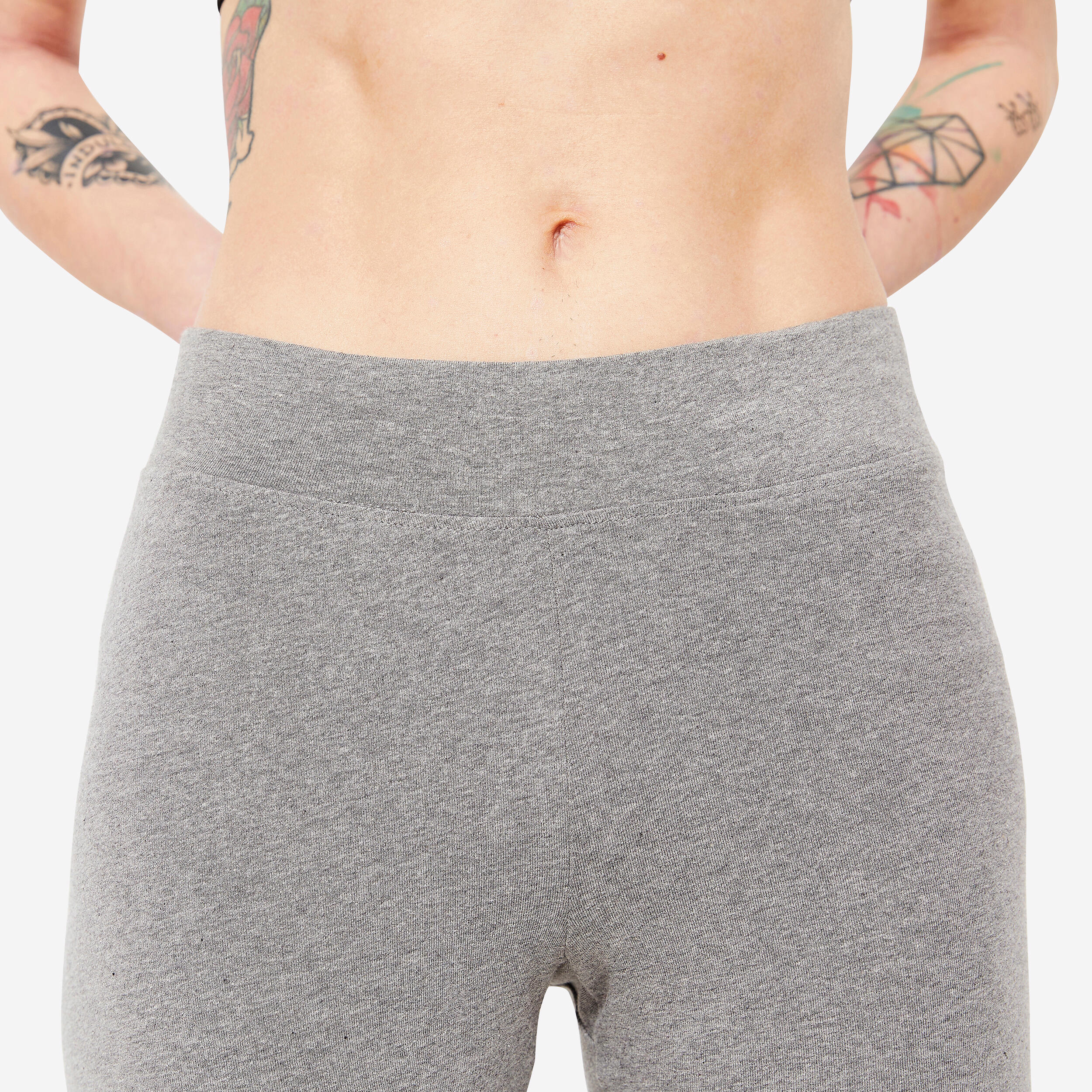 CALZAS FITNESS MUJER GRIS CORTE SLIM - Decathlon