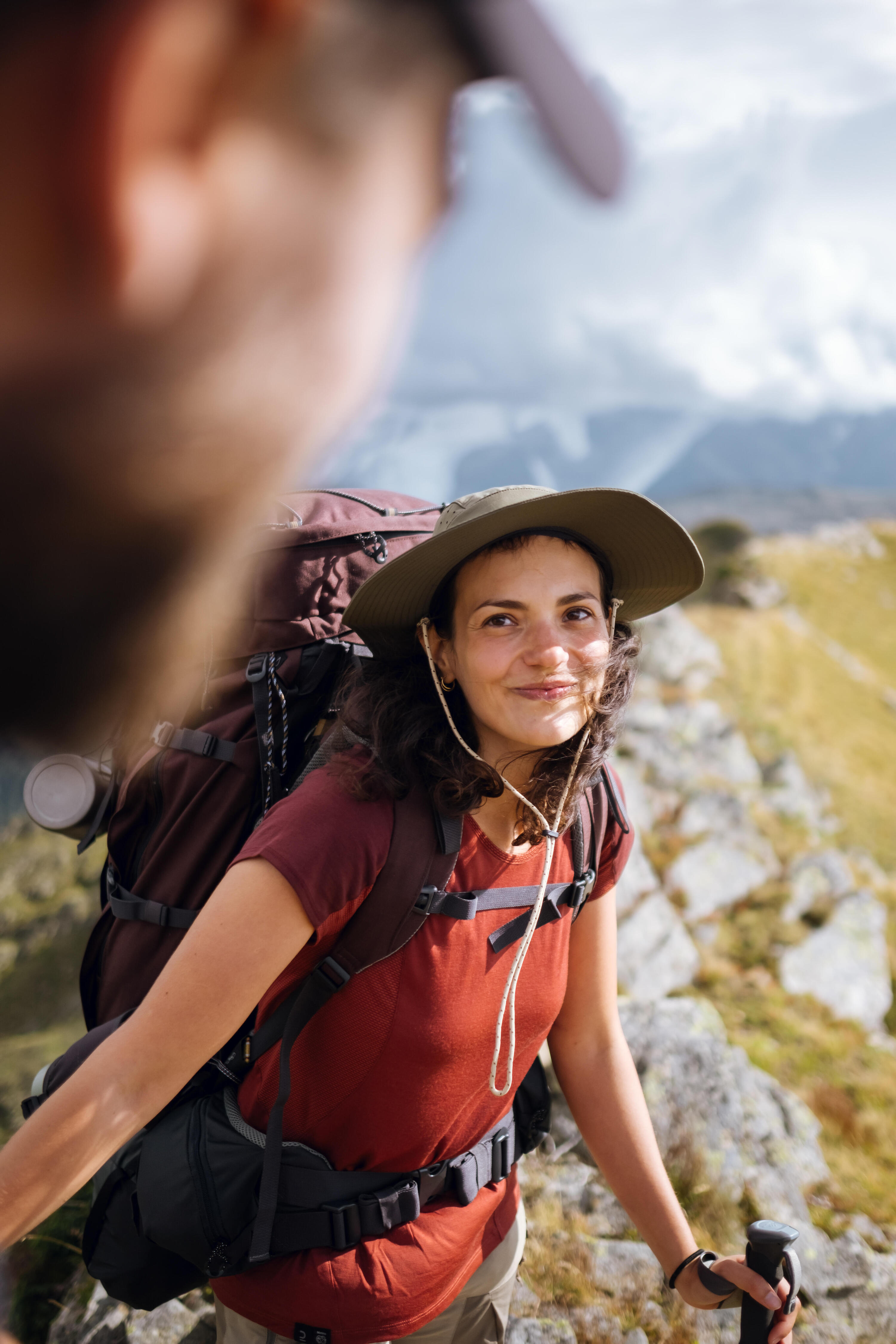 Trekking Anti-UV Hat Forclaz Trek 500 - Khaki