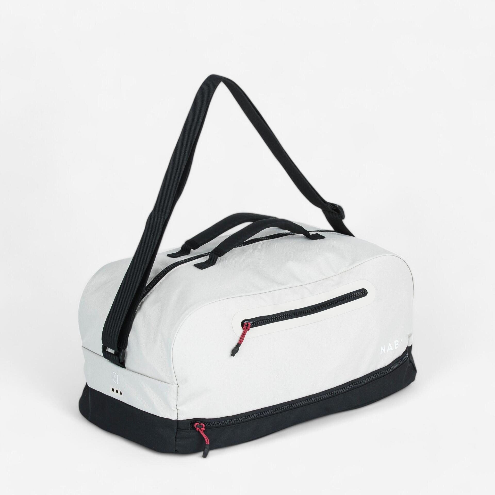 Pool bag duffle bag 27L 3 compartments, beige black