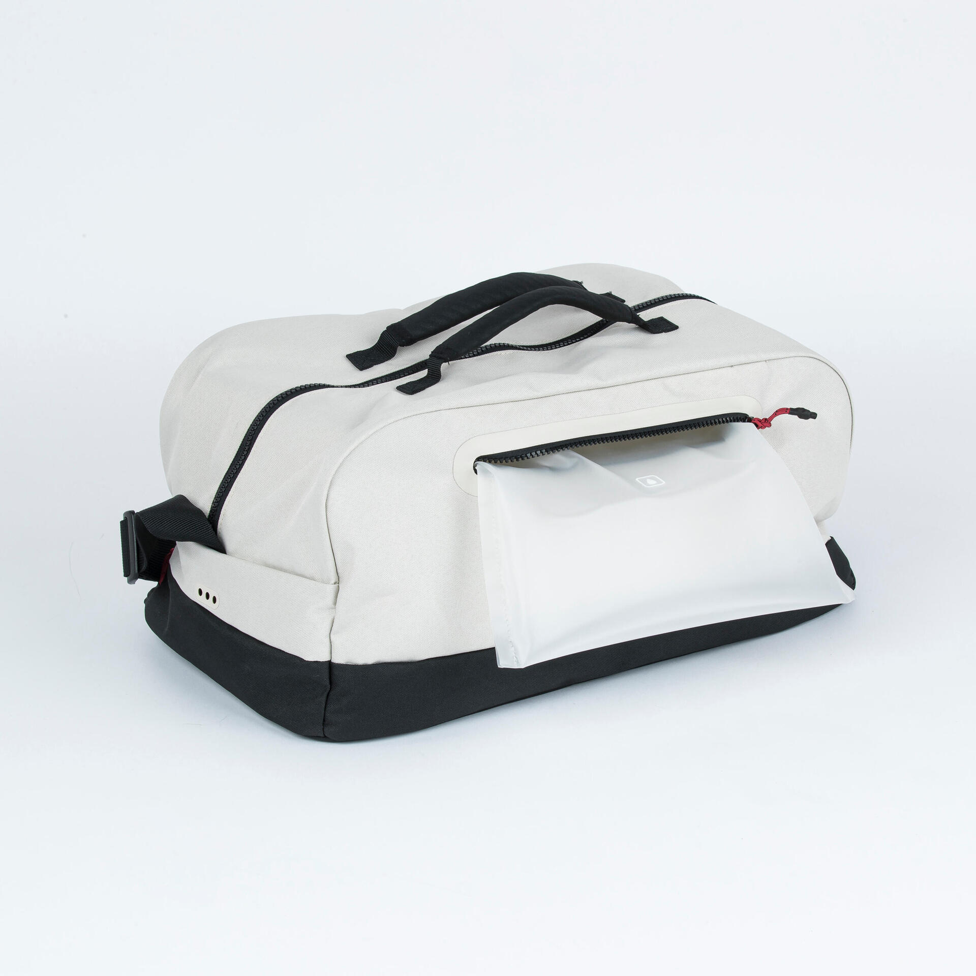 Pool bag duffle bag 27L 3 compartments, beige black